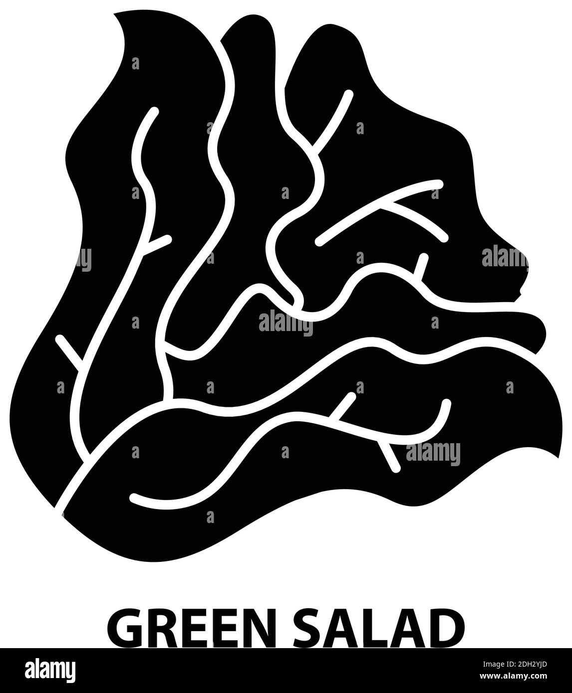 green salad icon, black vector sign with editable strokes, concept ...