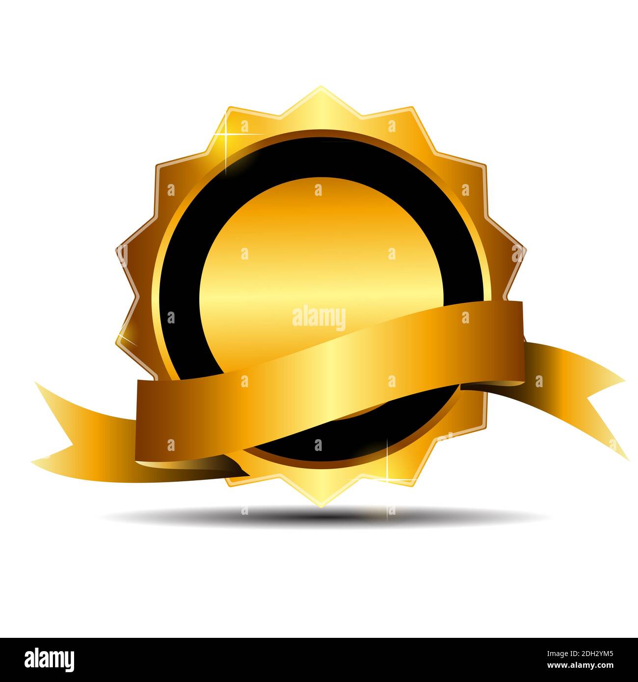 Gold Label Sign Template Illustration Stock Photo - Alamy