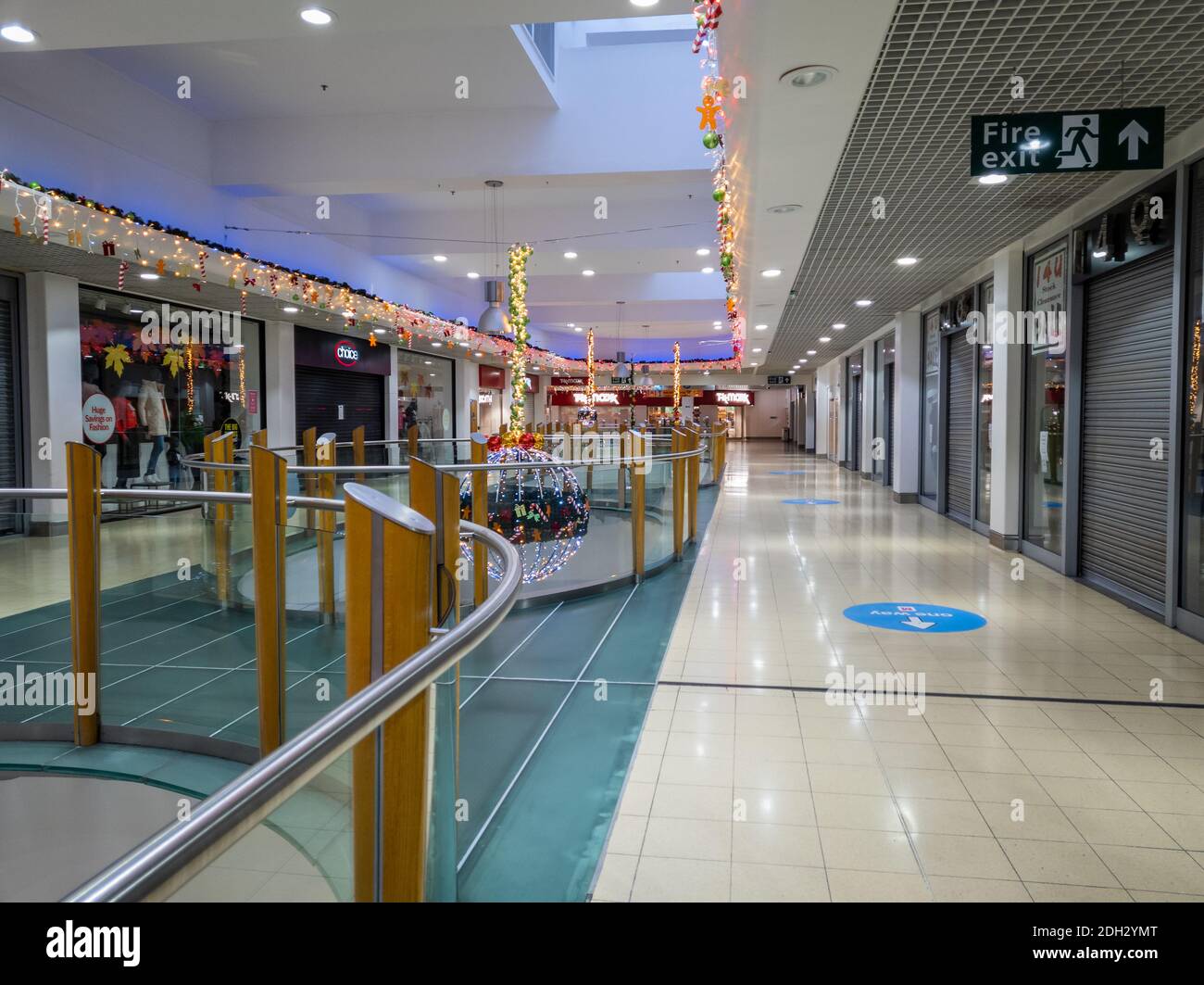 A empty closed down shopping mall during Covid-19 lockdown and Covid ...