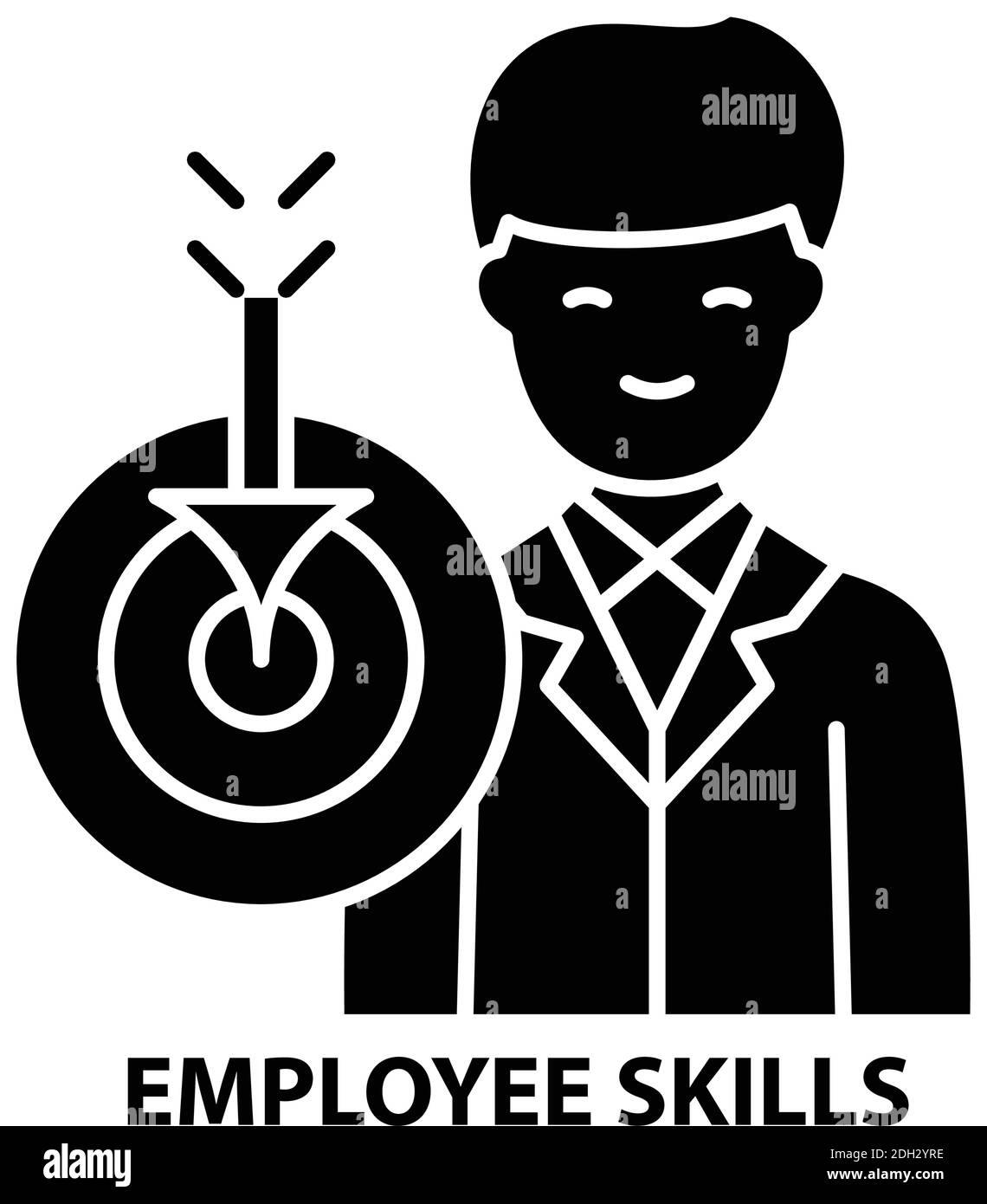 employee skills symbol icon, black vector sign with editable strokes ...