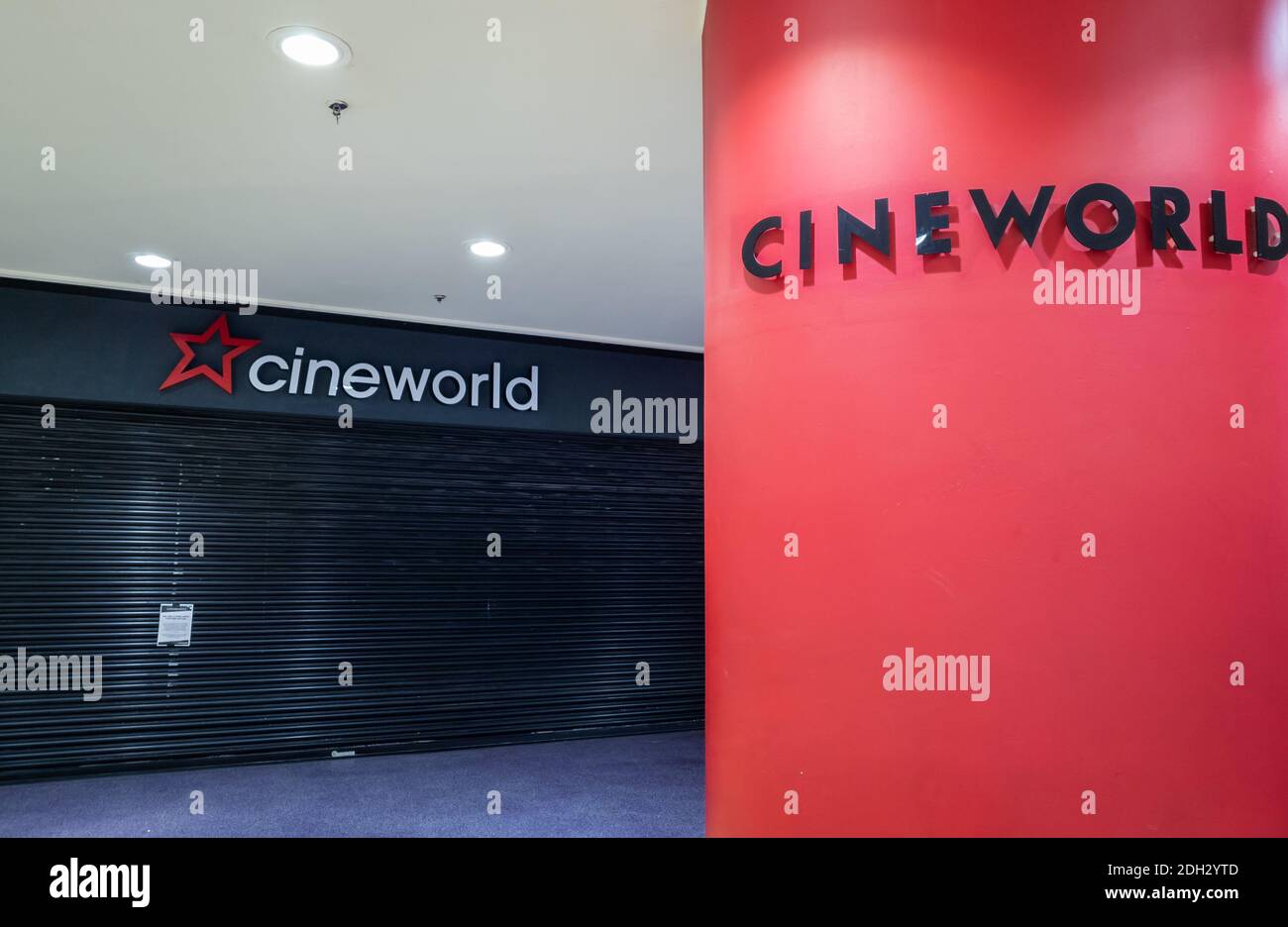 A branch of the UK cinema chain Cineworld closed during the Covid-19 ...