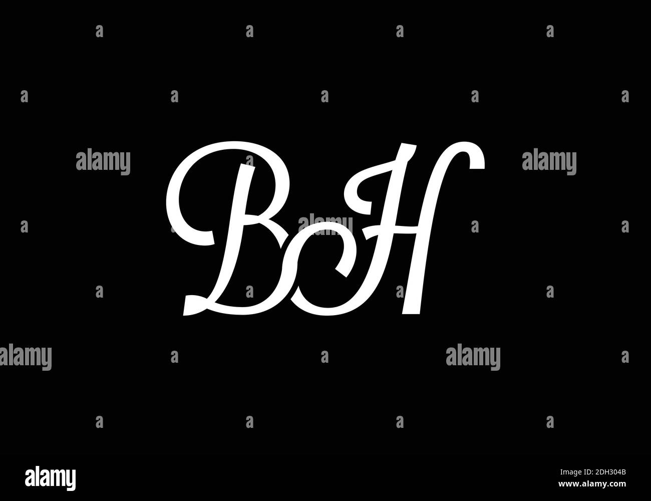 Initial Monogram Letter B H Logo Design Vector Template. Graphic ...