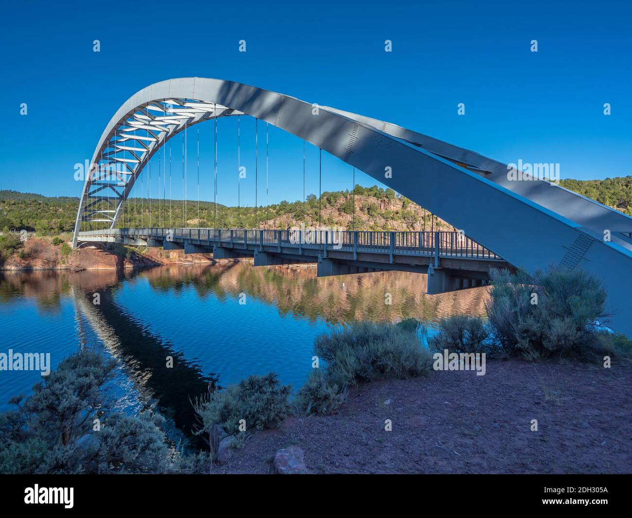 Cart Creek Bridge, Flaming Gorge Reservoir near Dutch John, Utah Stock ...