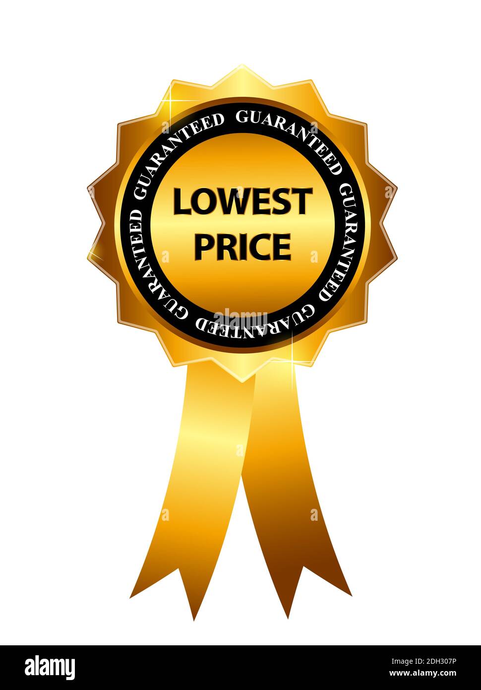 Lowest Price Guarantee Gold Label Sign Template Illustration Stock ...
