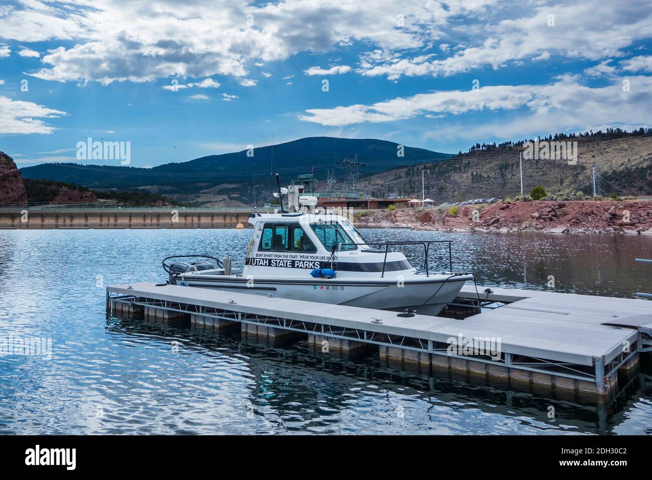 Utah State Parks boat, Flaming Gorge Dam, Flaming Gorge National ...