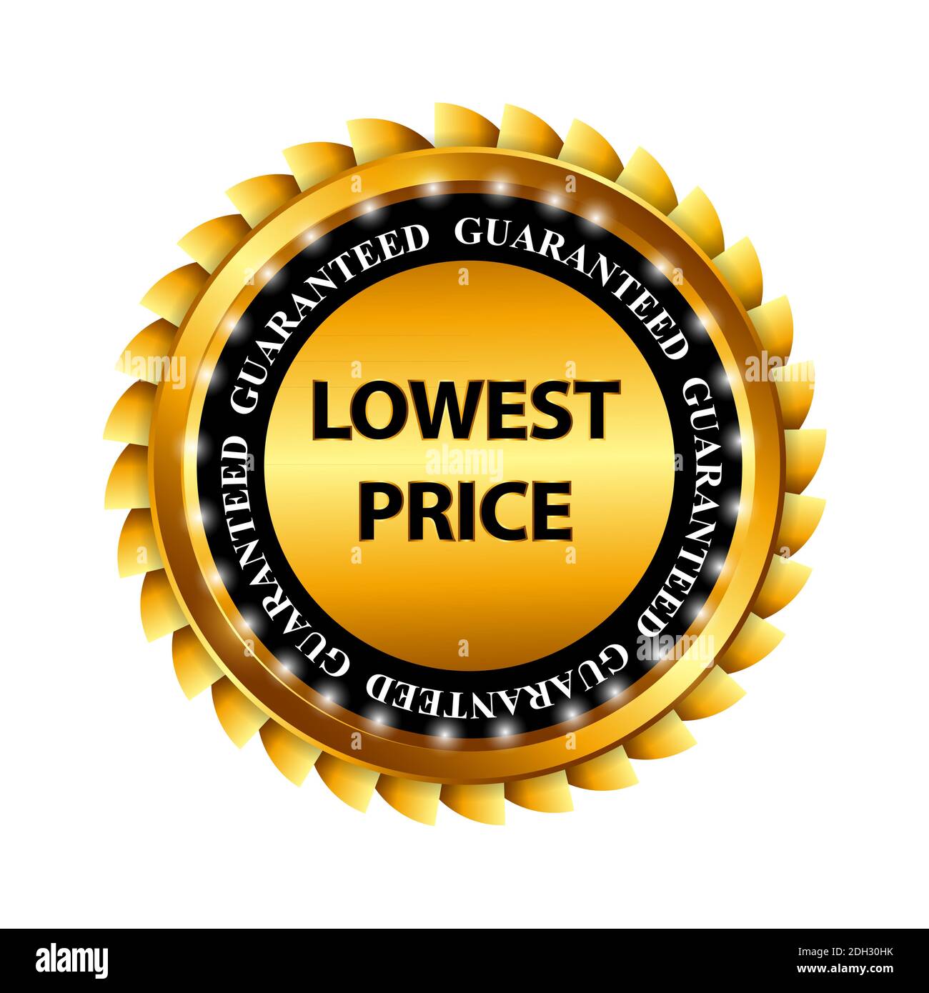 Lowest Price Guarantee Gold Label Sign Template Illustration Stock ...