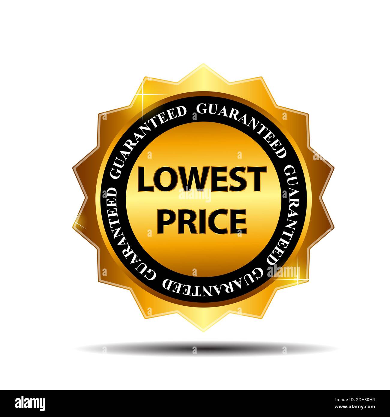 Lowest Price Guarantee Gold Label Sign Template Illustration Stock ...