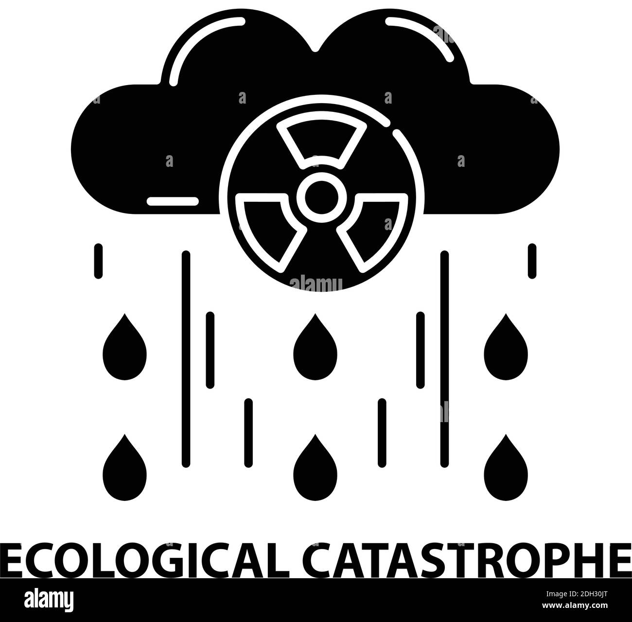 ecological catastrophe icon, black vector sign with editable strokes ...