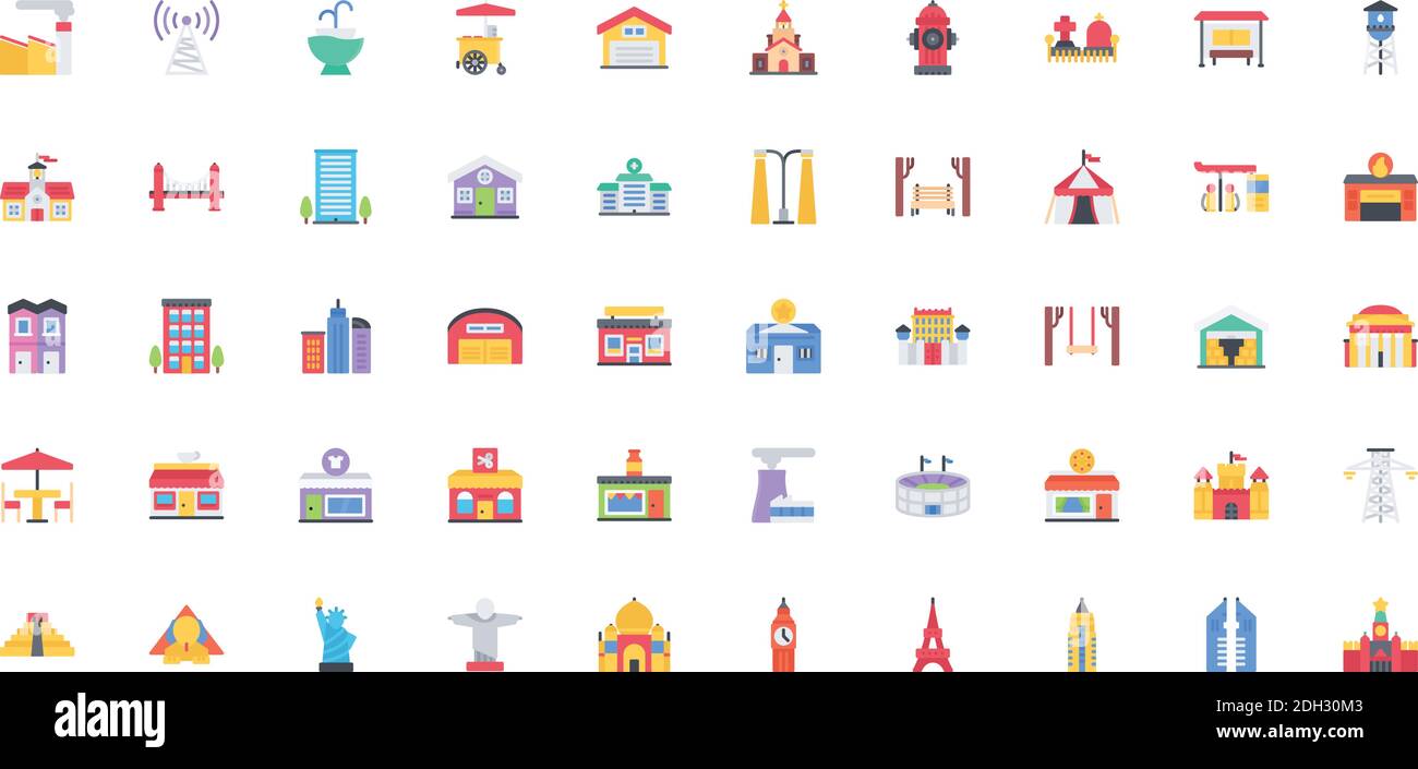 the city icons pack Stock Vector Image & Art - Alamy