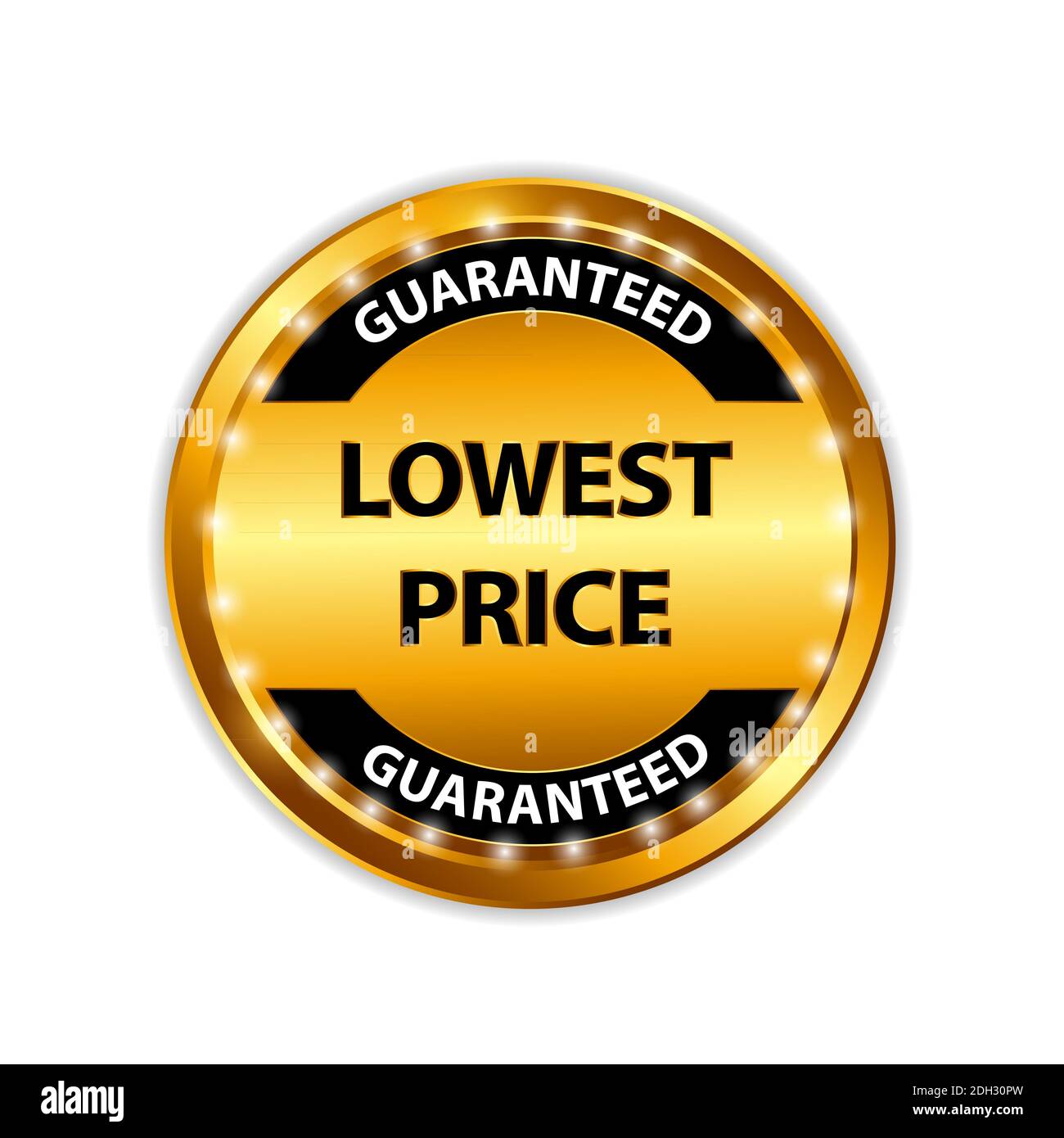 Lowest Price Guarantee Gold Label Sign Template Illustration Stock ...