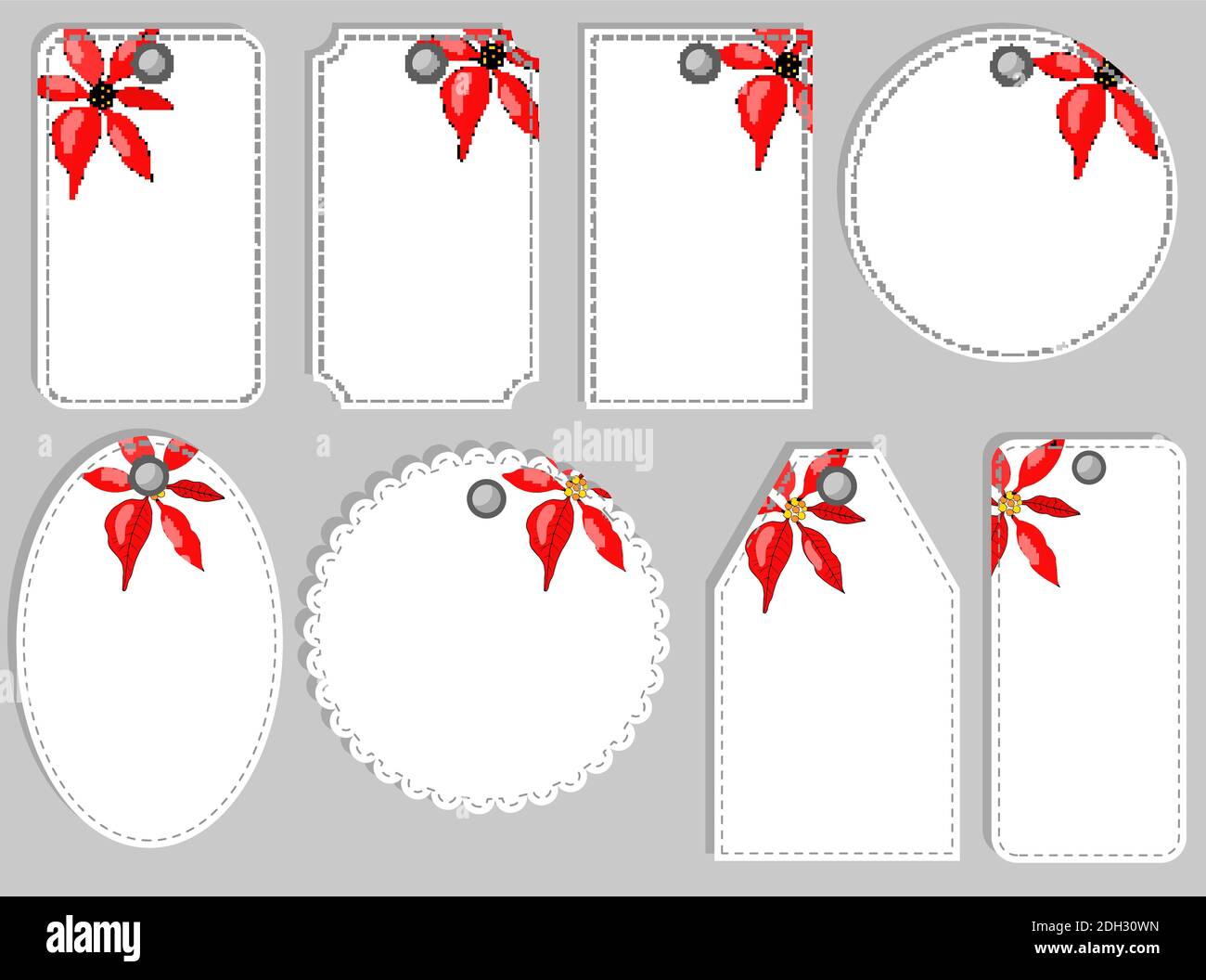 Set of Christmas and New Year tags. Blank and as a gift for a present ...