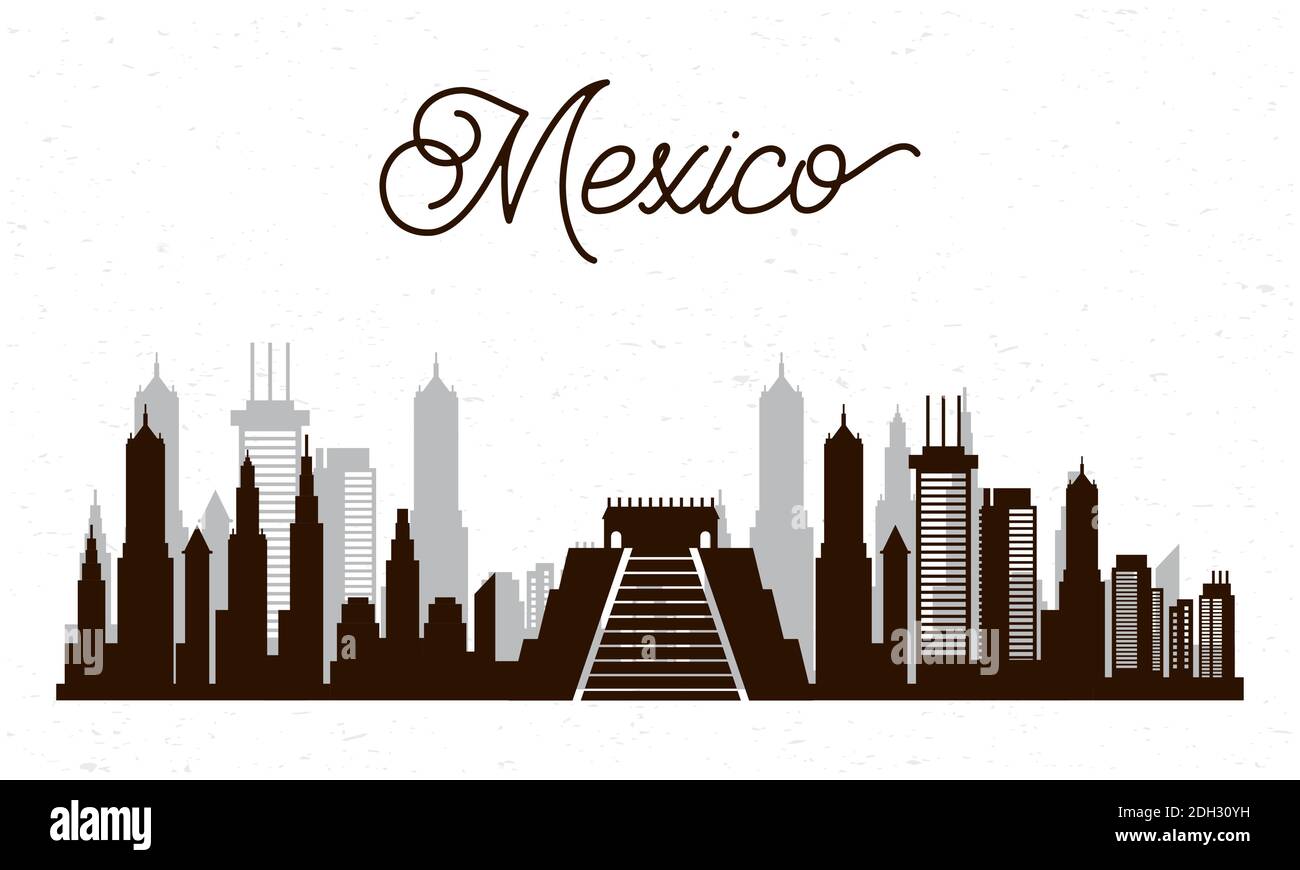 Mexico city urban architecture Stock Vector Images - Alamy