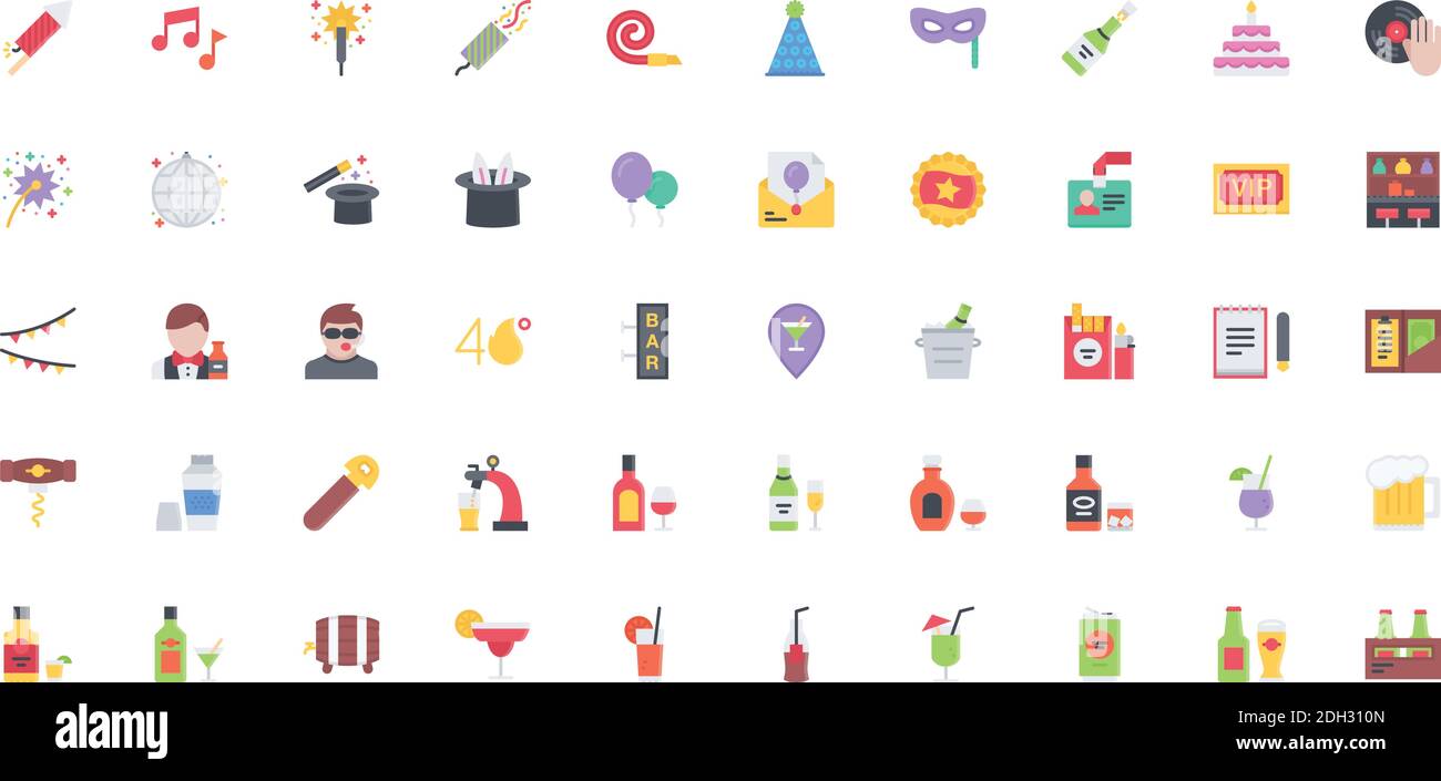 Collection festive party icons Stock Vector Images - Alamy