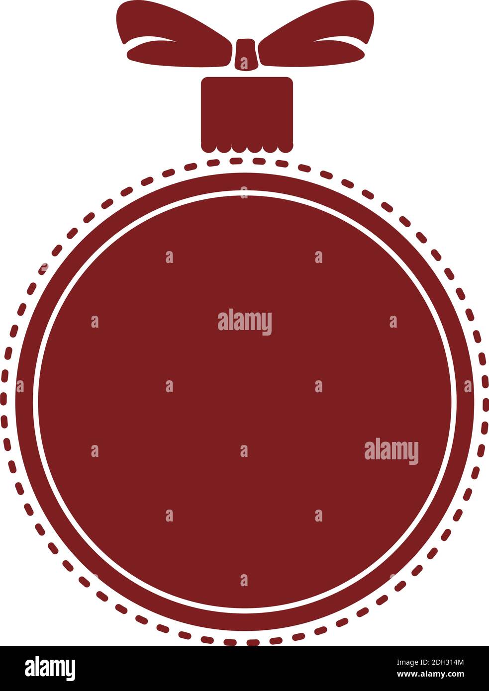 christmas ball with ball and bow sticker icon isolated image vector ...