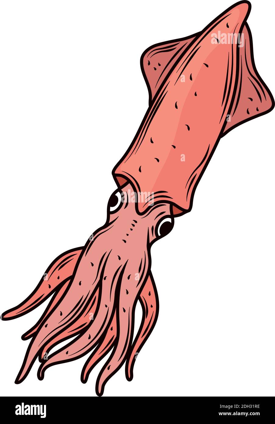 seafood squid menu gourmet fresh icon isolated image vector ...