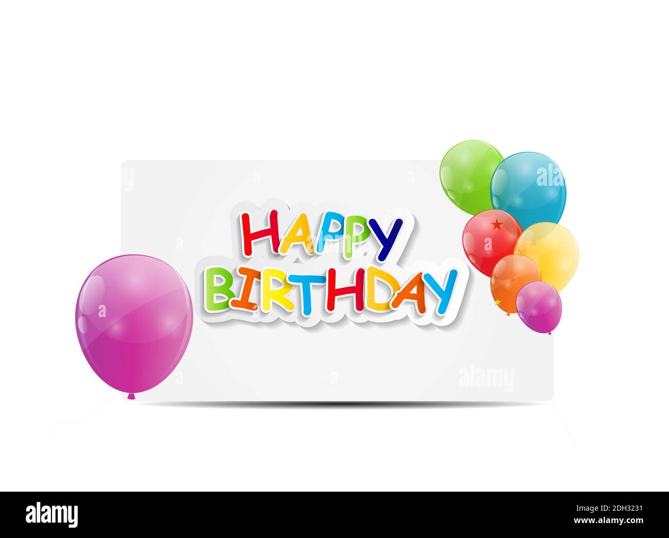 Happy Birthday Card Illustration Stock Photo - Alamy