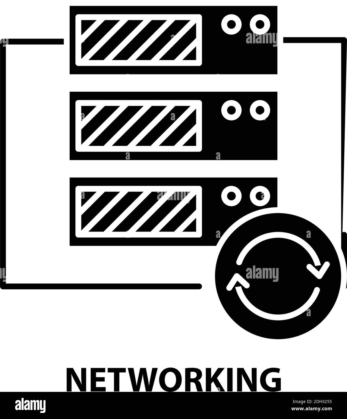 networking icon, black vector sign with editable strokes, concept ...