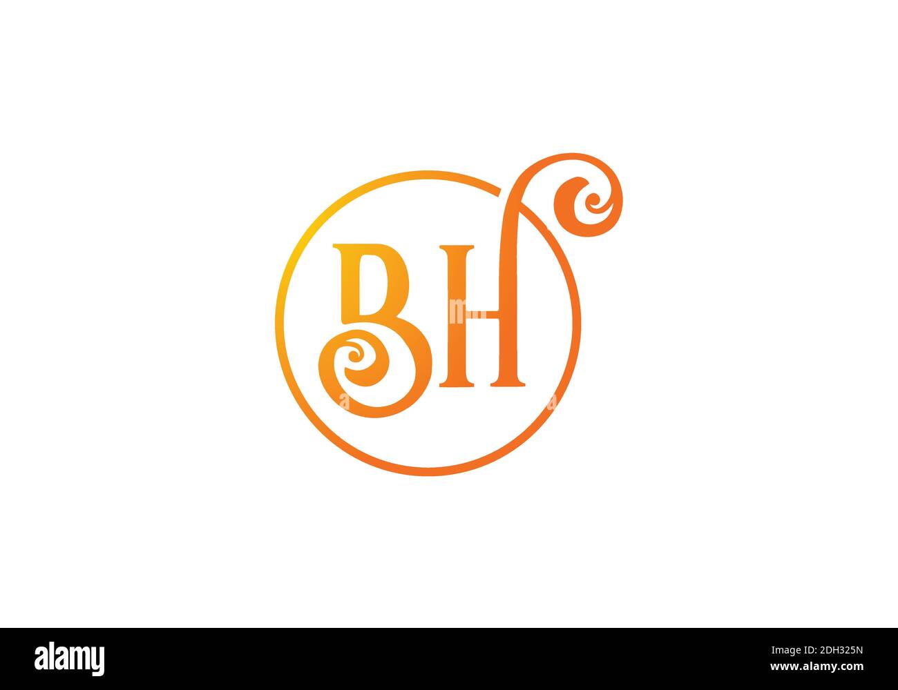 Initial Monogram Letter B H Logo Design Vector Template. Graphic ...