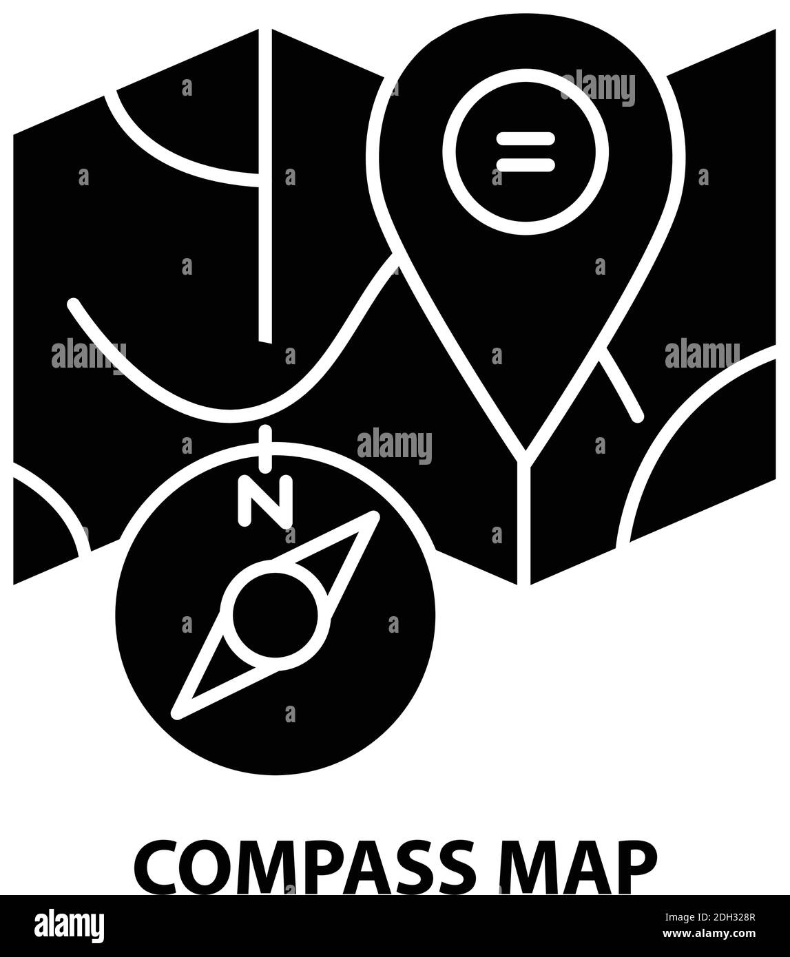Vintage Map And Compass Black and White Stock Photos & Images - Alamy