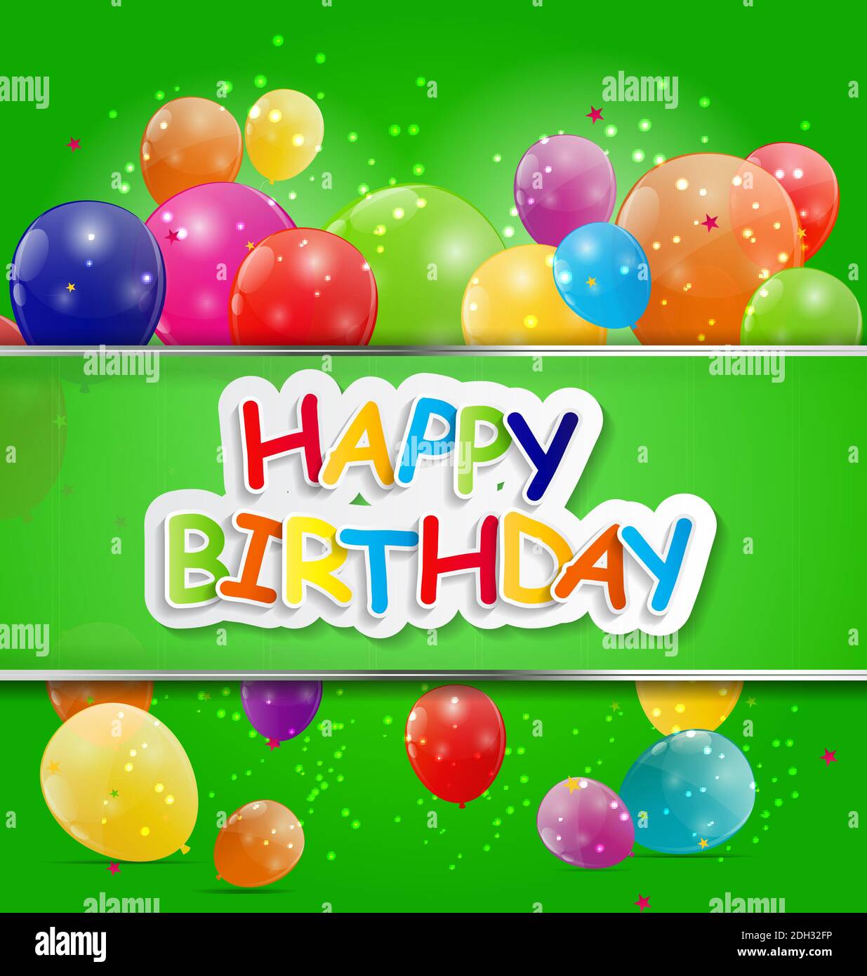 Happy Birthday Card Illustration Stock Photo - Alamy