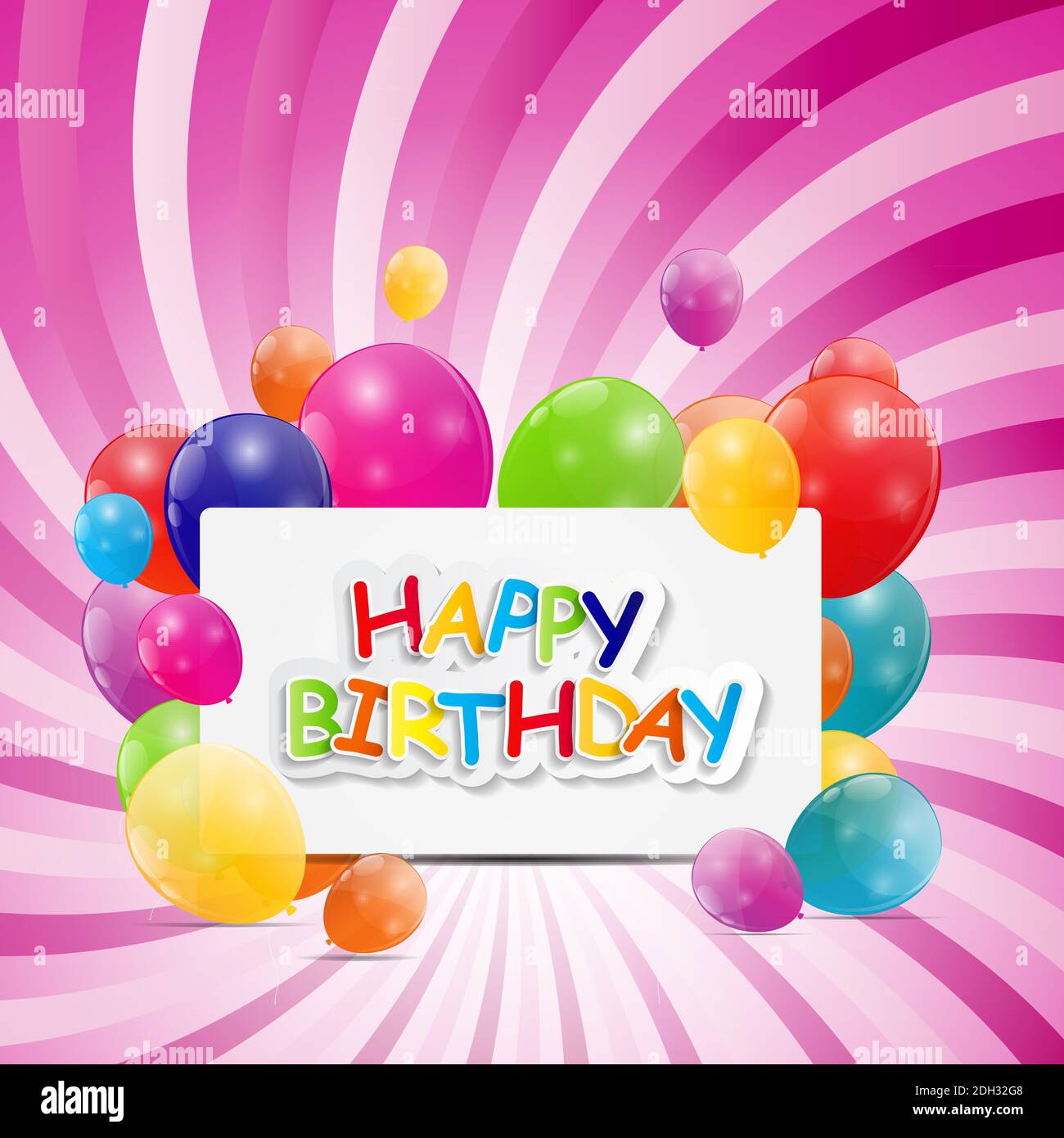 Happy Birthday Card Illustration Stock Photo - Alamy
