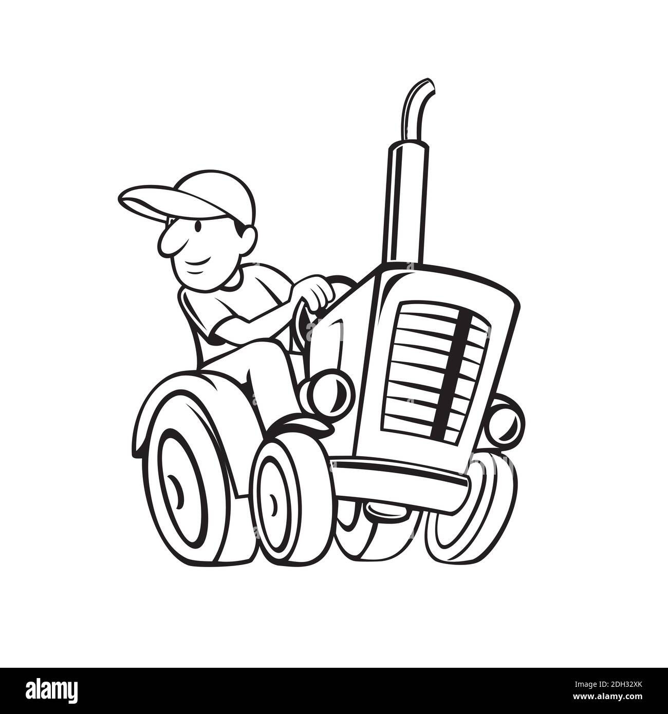 Tractor Black And White Clipart
