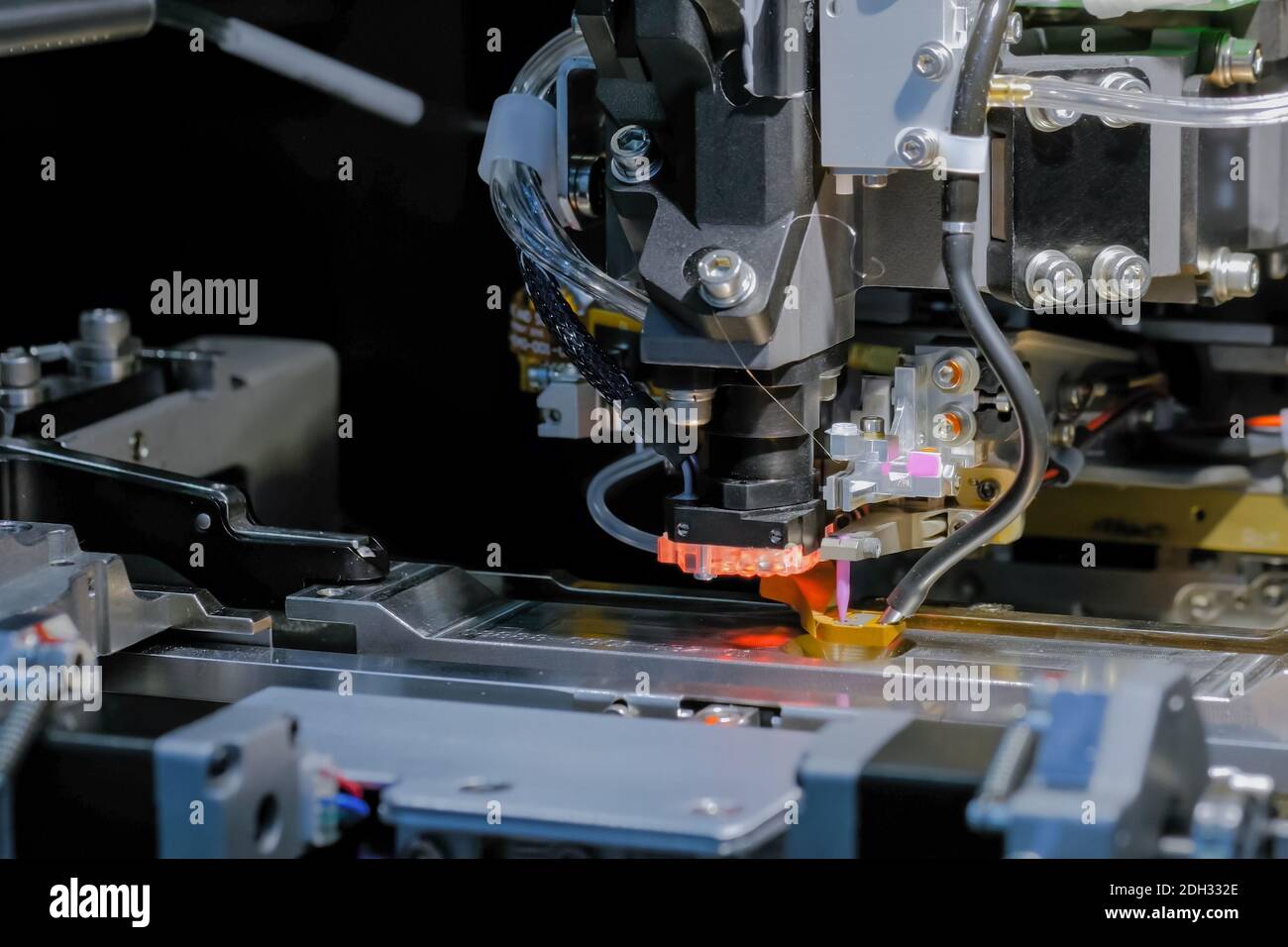 Automatic desktop wire bonder at laboratory or exhibition working in ...