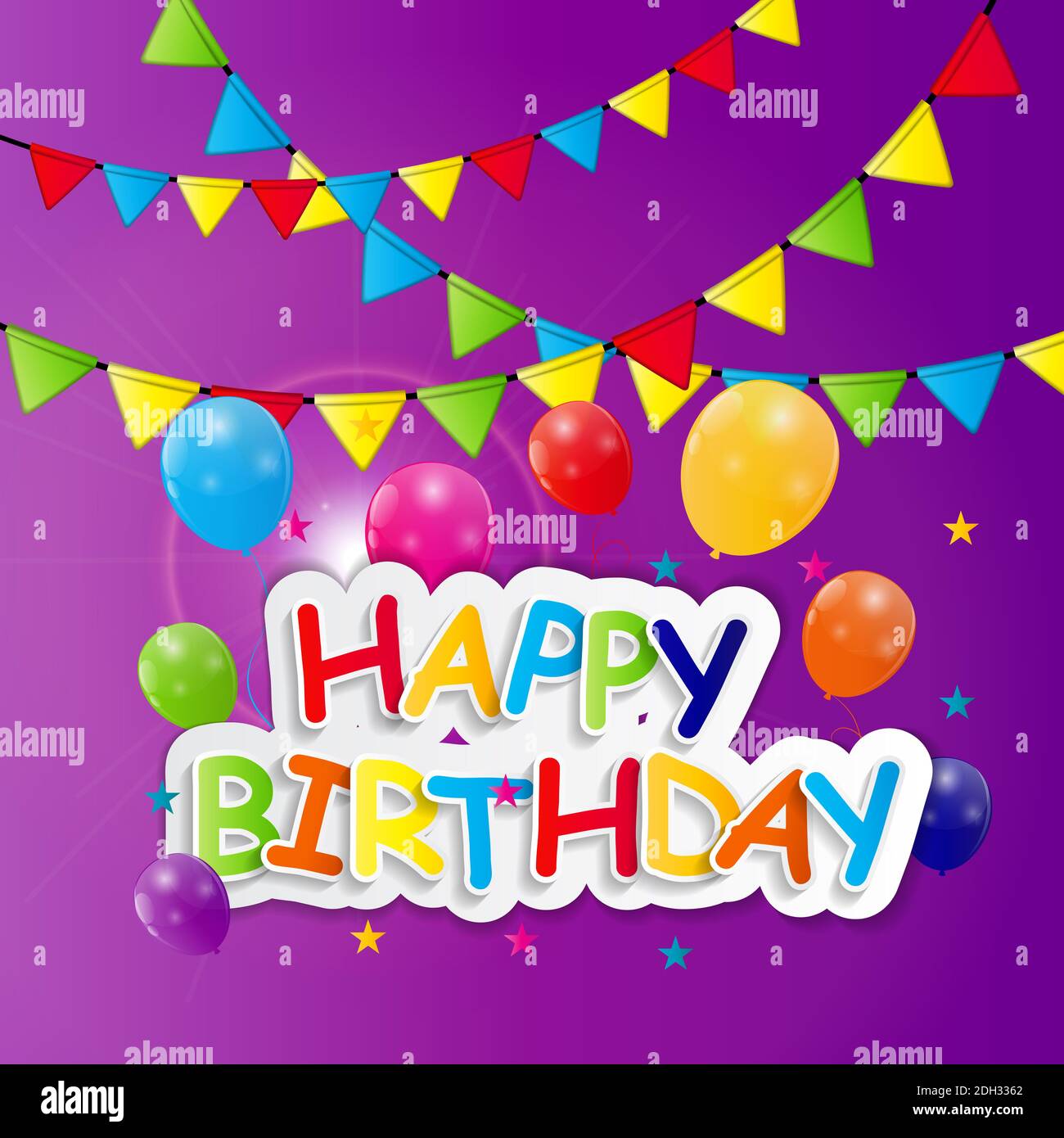 Happy Birthday Card Illustration Stock Photo - Alamy