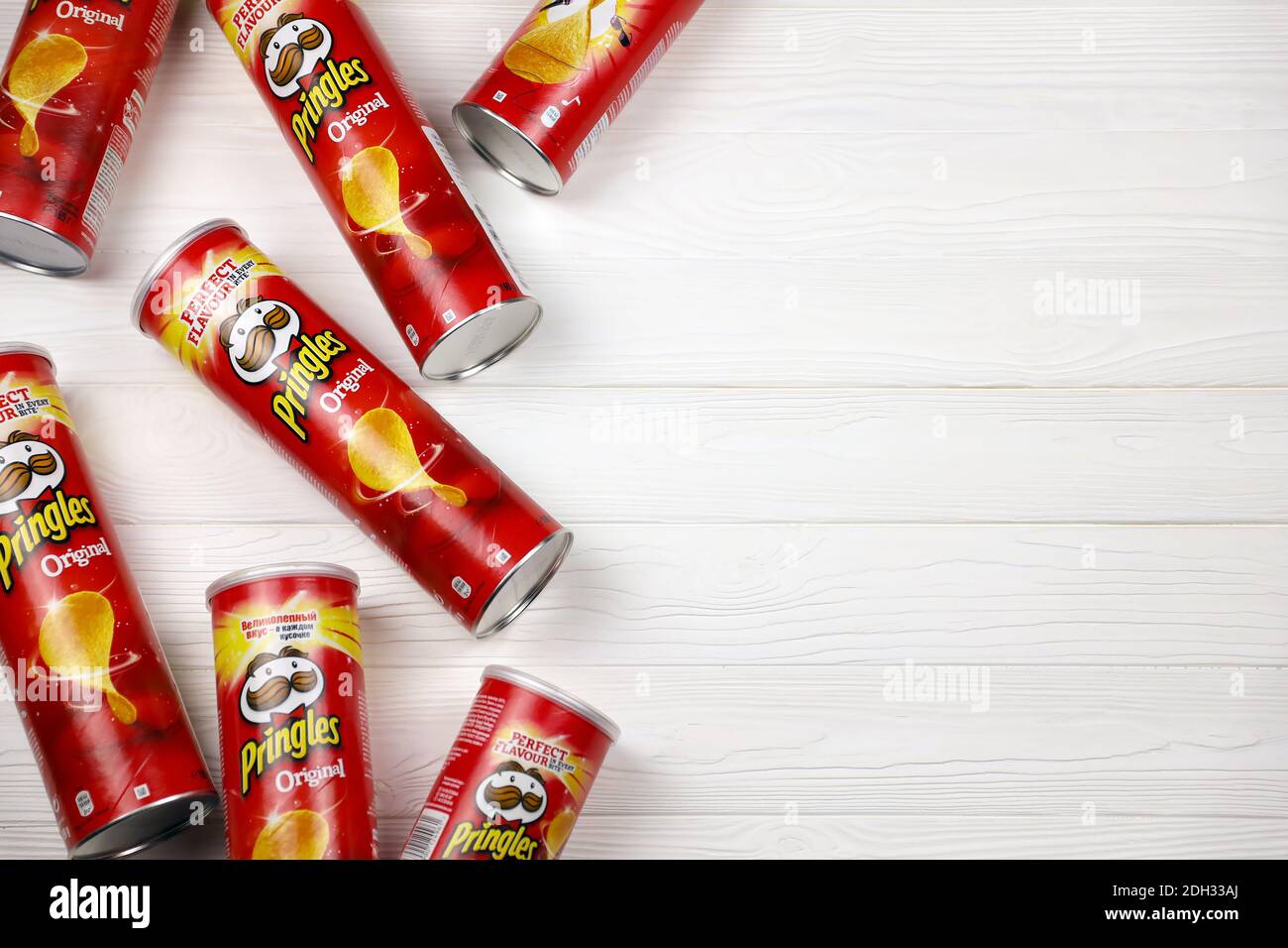 KHARKOV, UKRAINE - NOVEMBER 23, 2020: Pringles original flavour ...