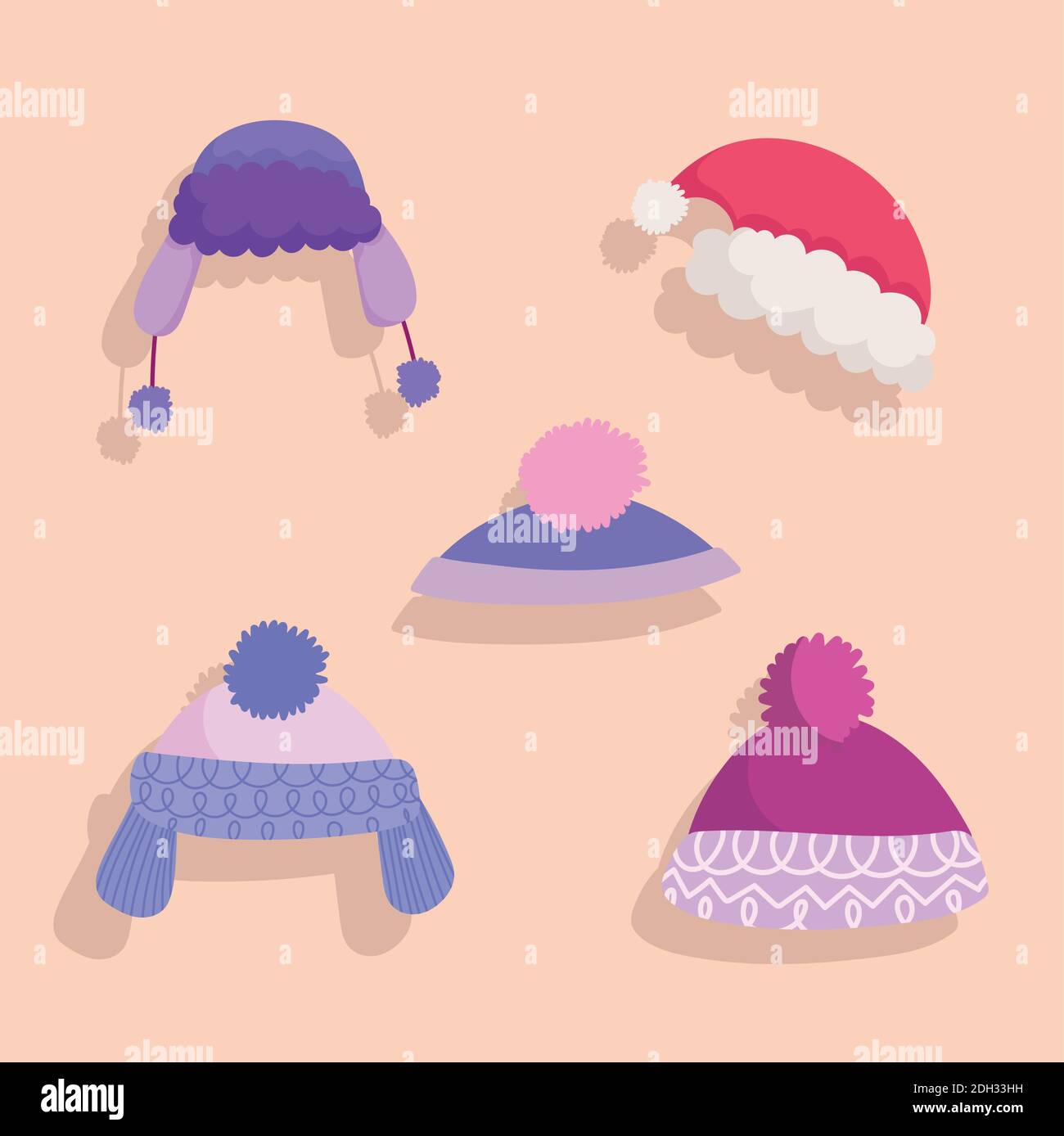 winter warm clothes accessory fashion icons vector illustration Stock ...