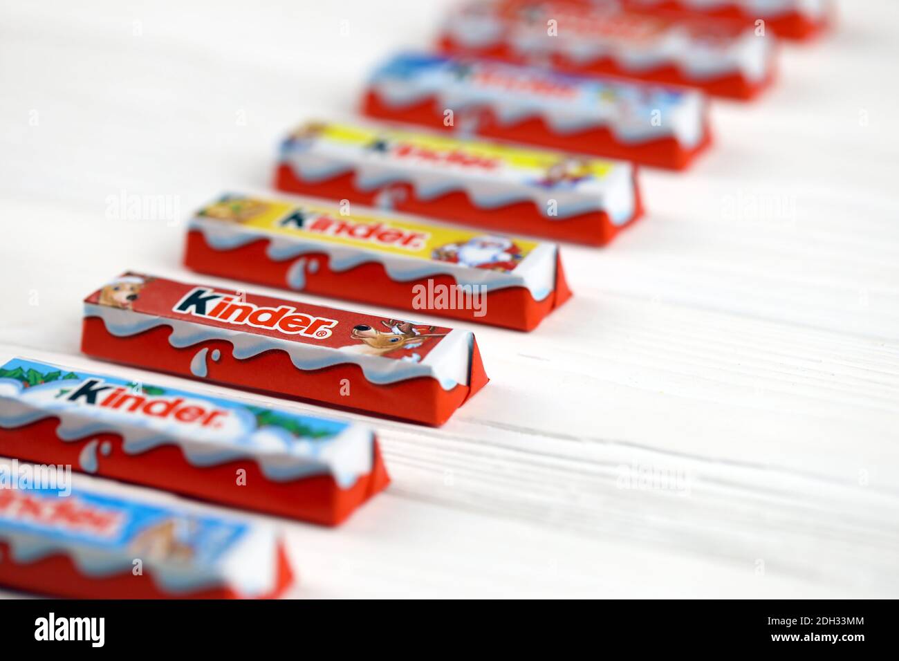 KHARKOV, UKRAINE - NOVEMBER 24, 2020: Kinder small Chocolate bars in ...