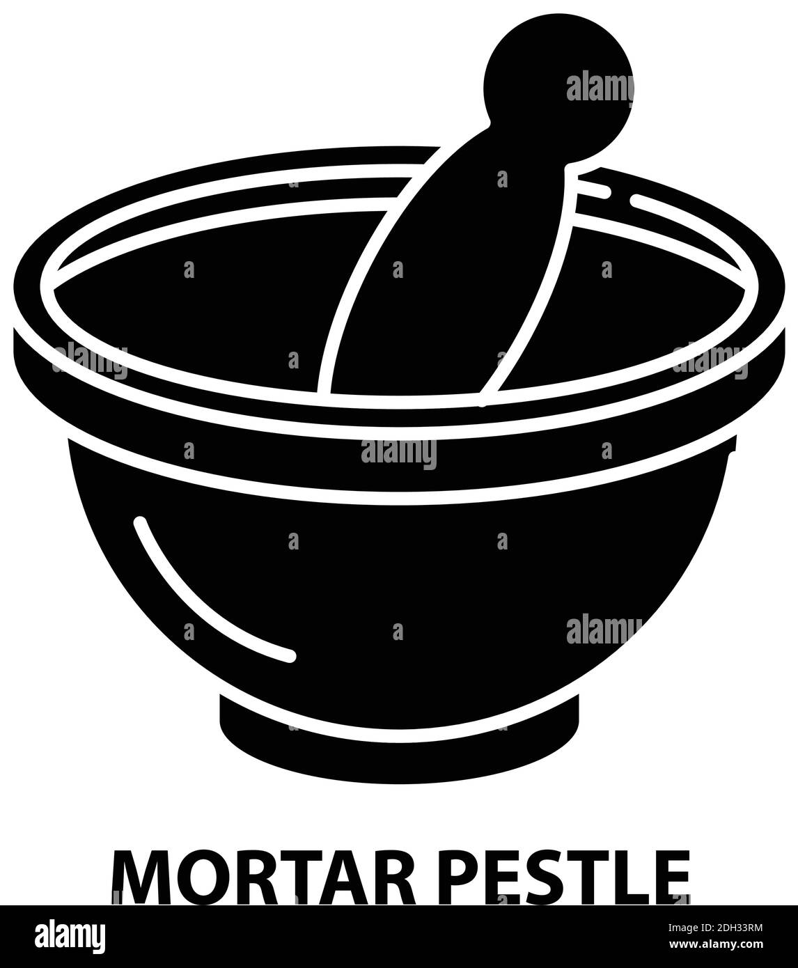 mortar pestle icon, black vector sign with editable strokes, concept illustration Stock Vector ...