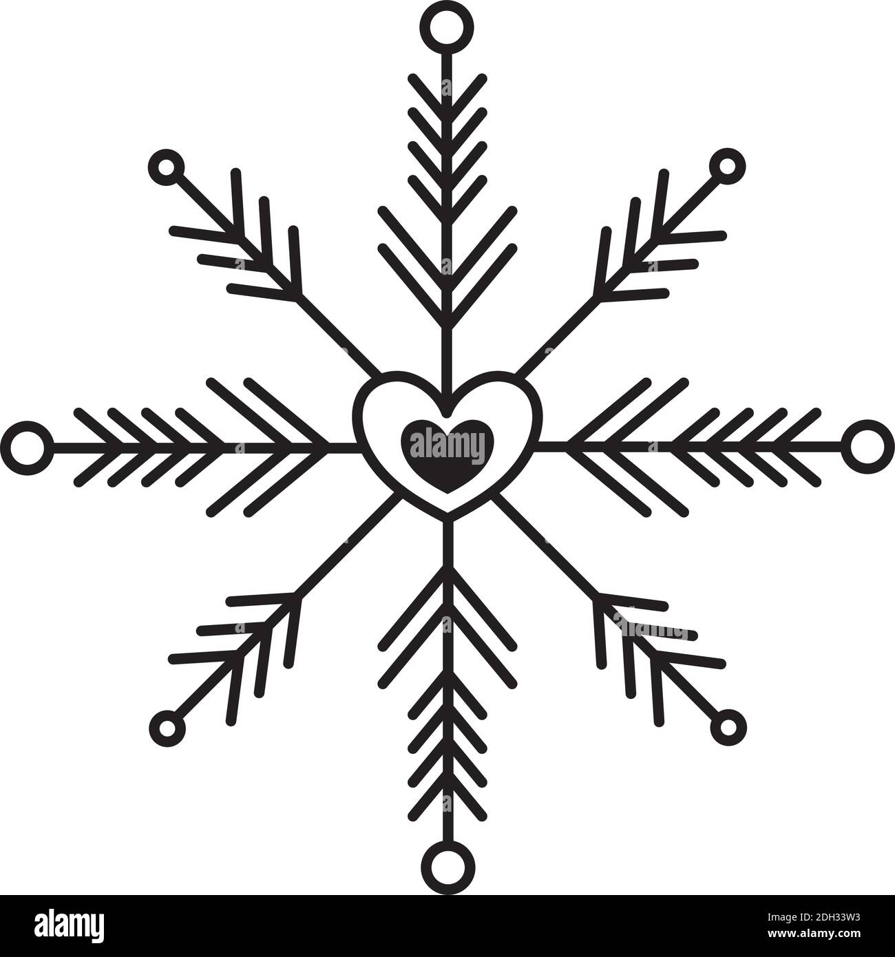 Snowflake Heart Clipart