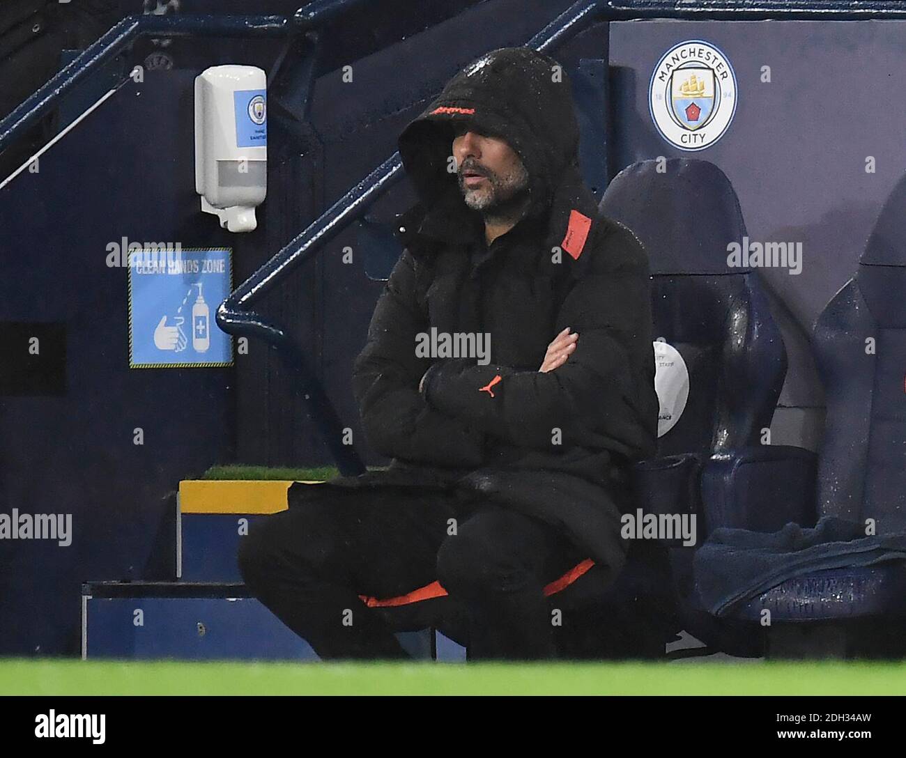 Manchester City manager Pep Guardiola on the touchline during the ...