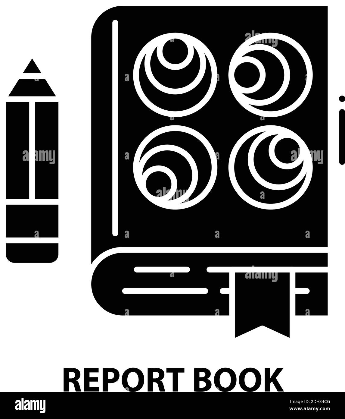 report book icon, black vector sign with editable strokes, concept ...