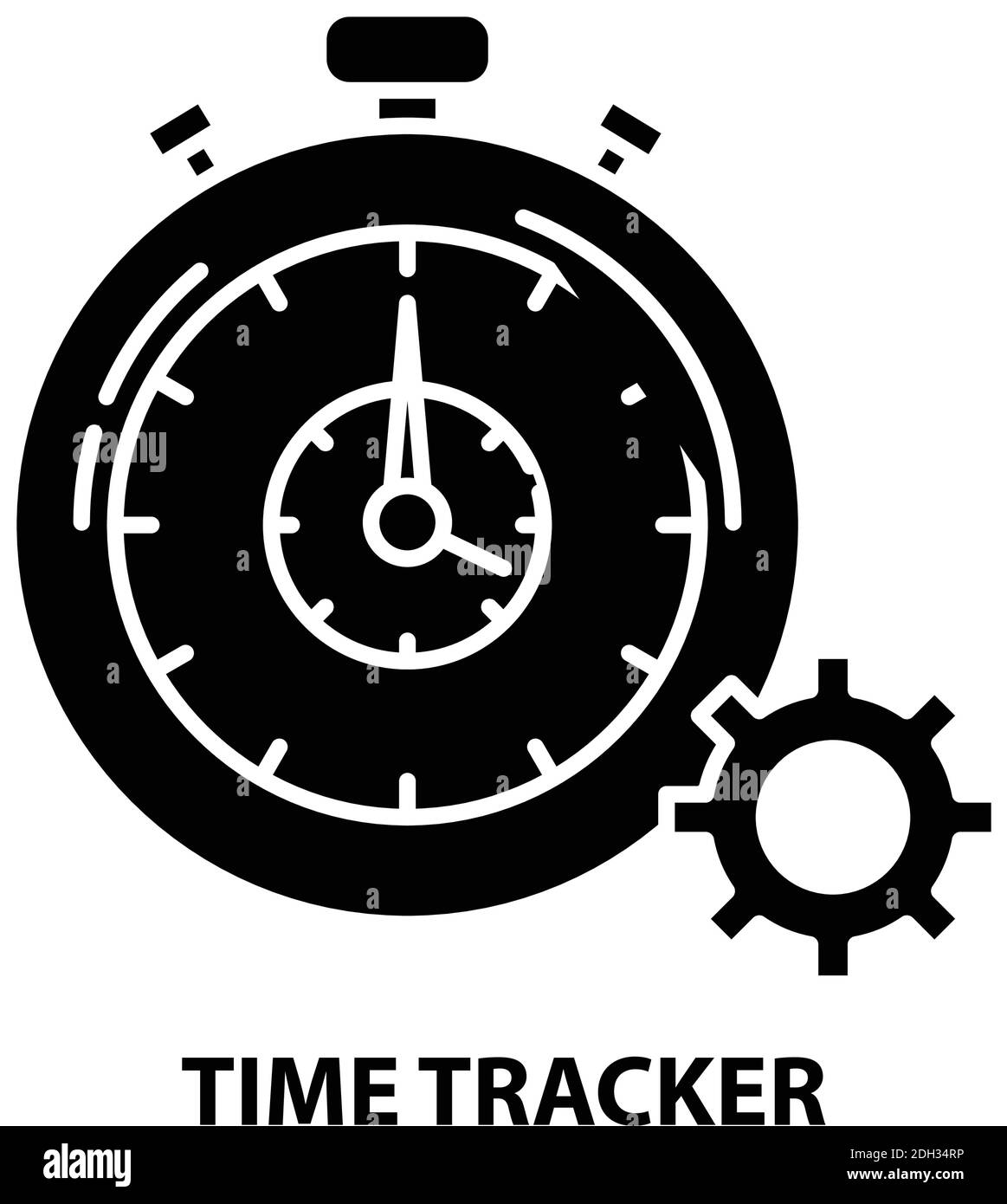 time tracker icon, black vector sign with editable strokes, concept ...