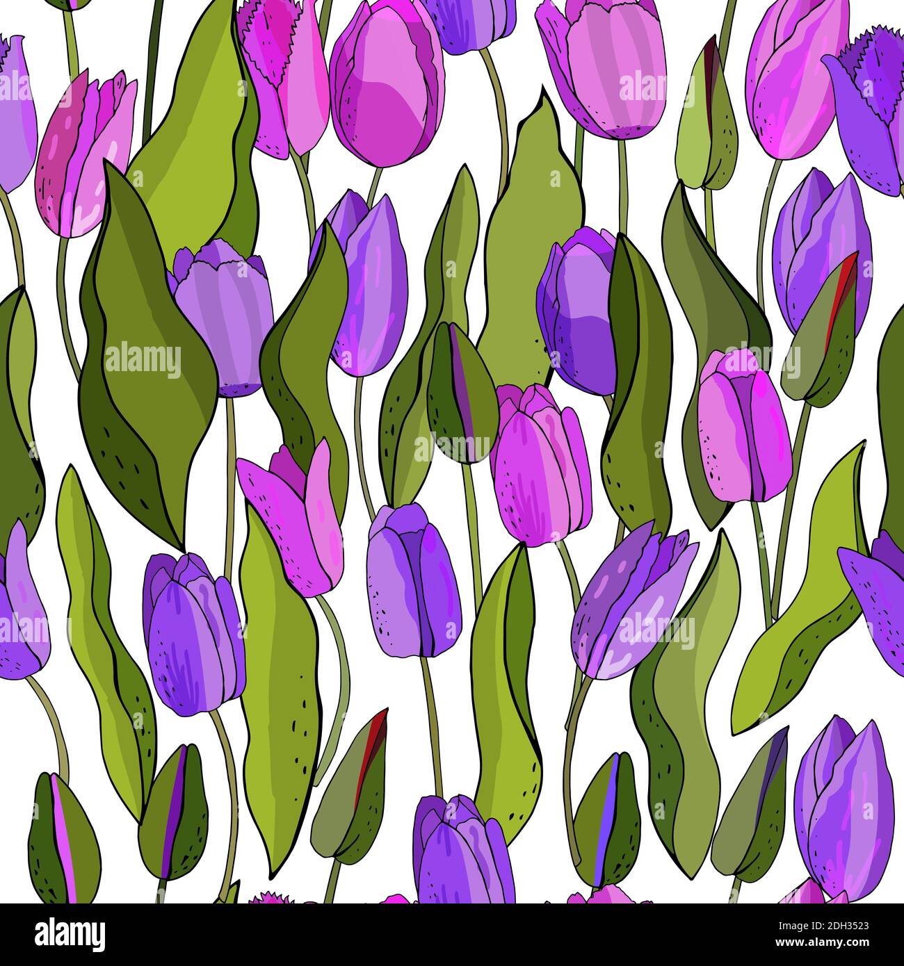 Beautiful tulips in hand Stock Vector Images - Alamy