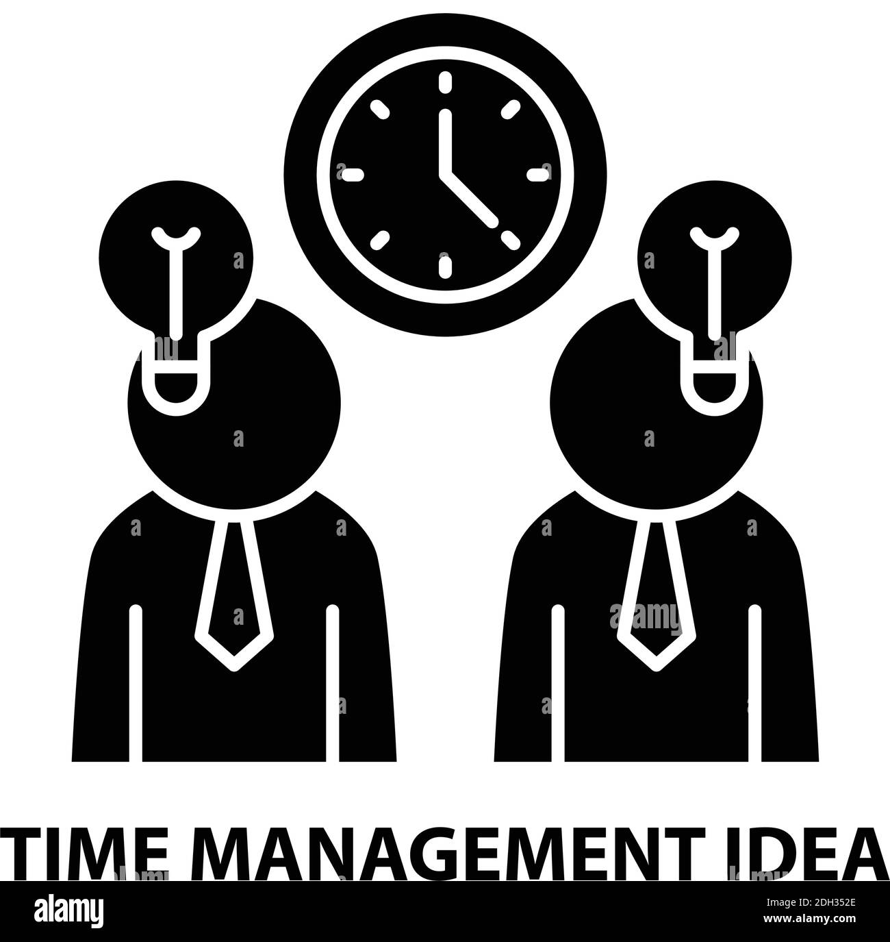 time management idea icon, black vector sign with editable strokes ... time management idea icon, black vector sign with editable strokes ...