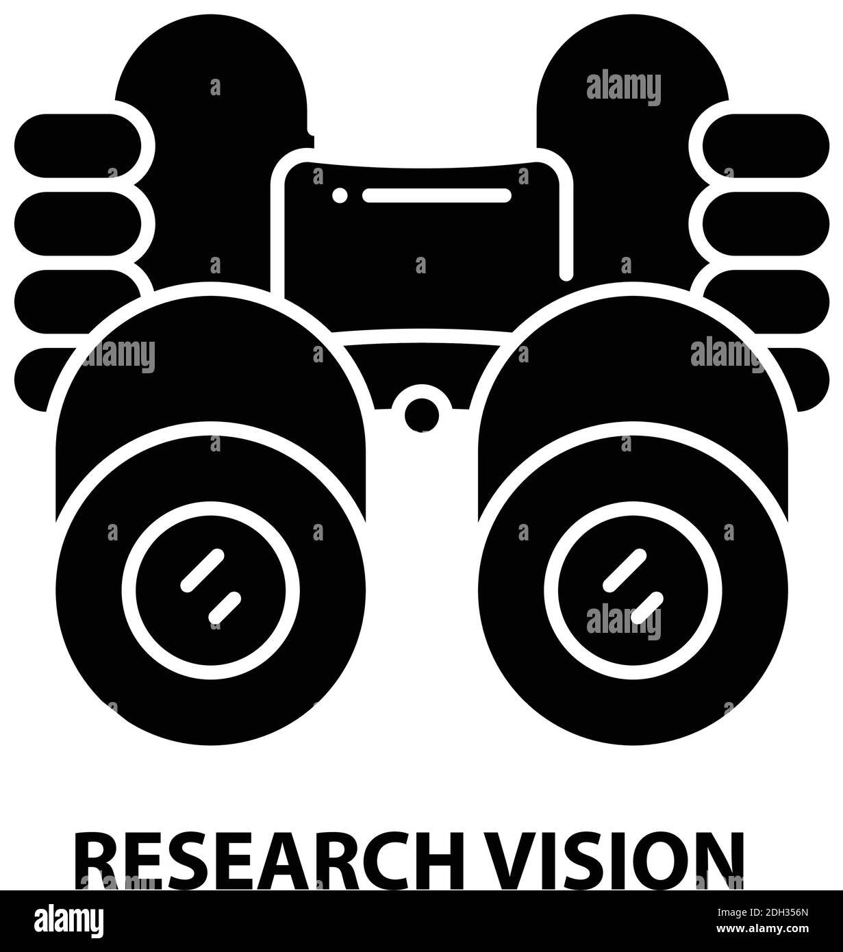 research vision icon, black vector sign with editable strokes, concept ...