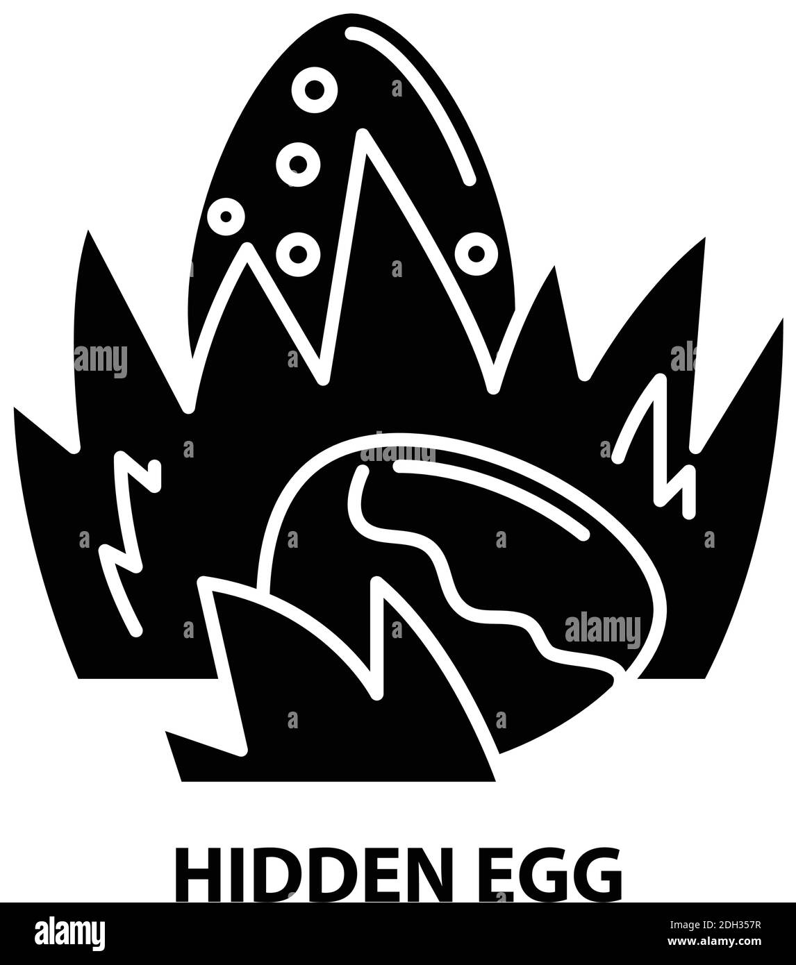 hidden egg icon, black vector sign with editable strokes, concept ...