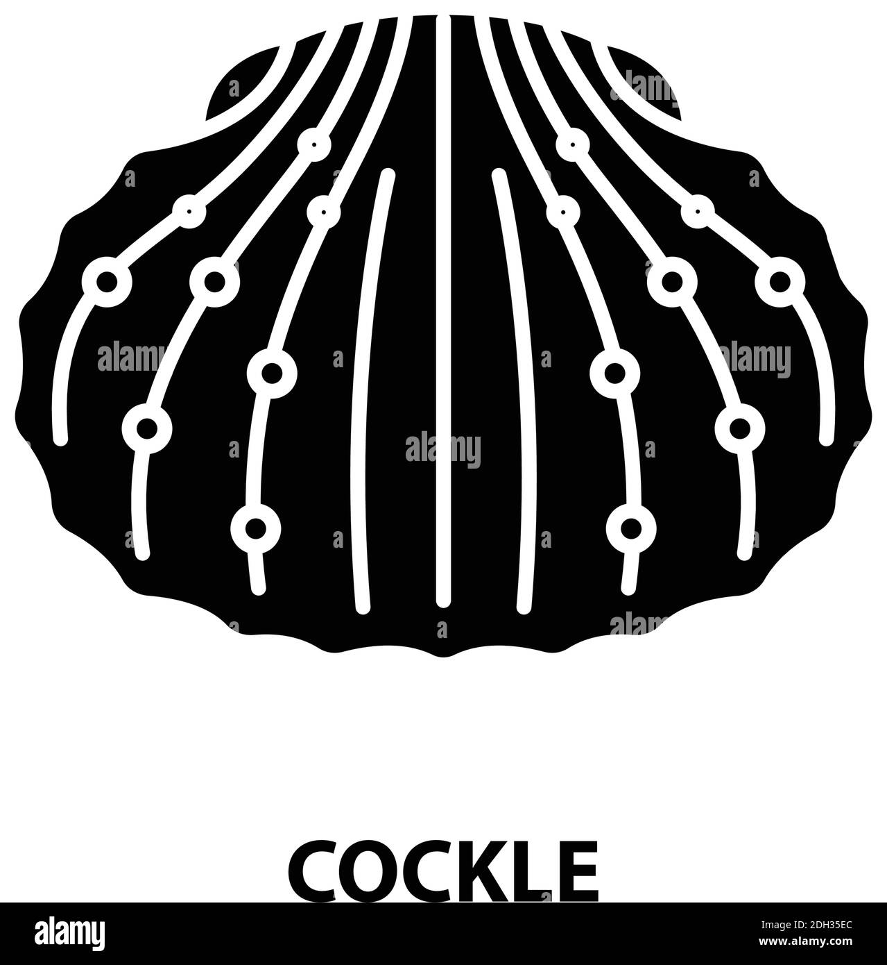 cockle symbol icon, black vector sign with editable strokes, concept ...