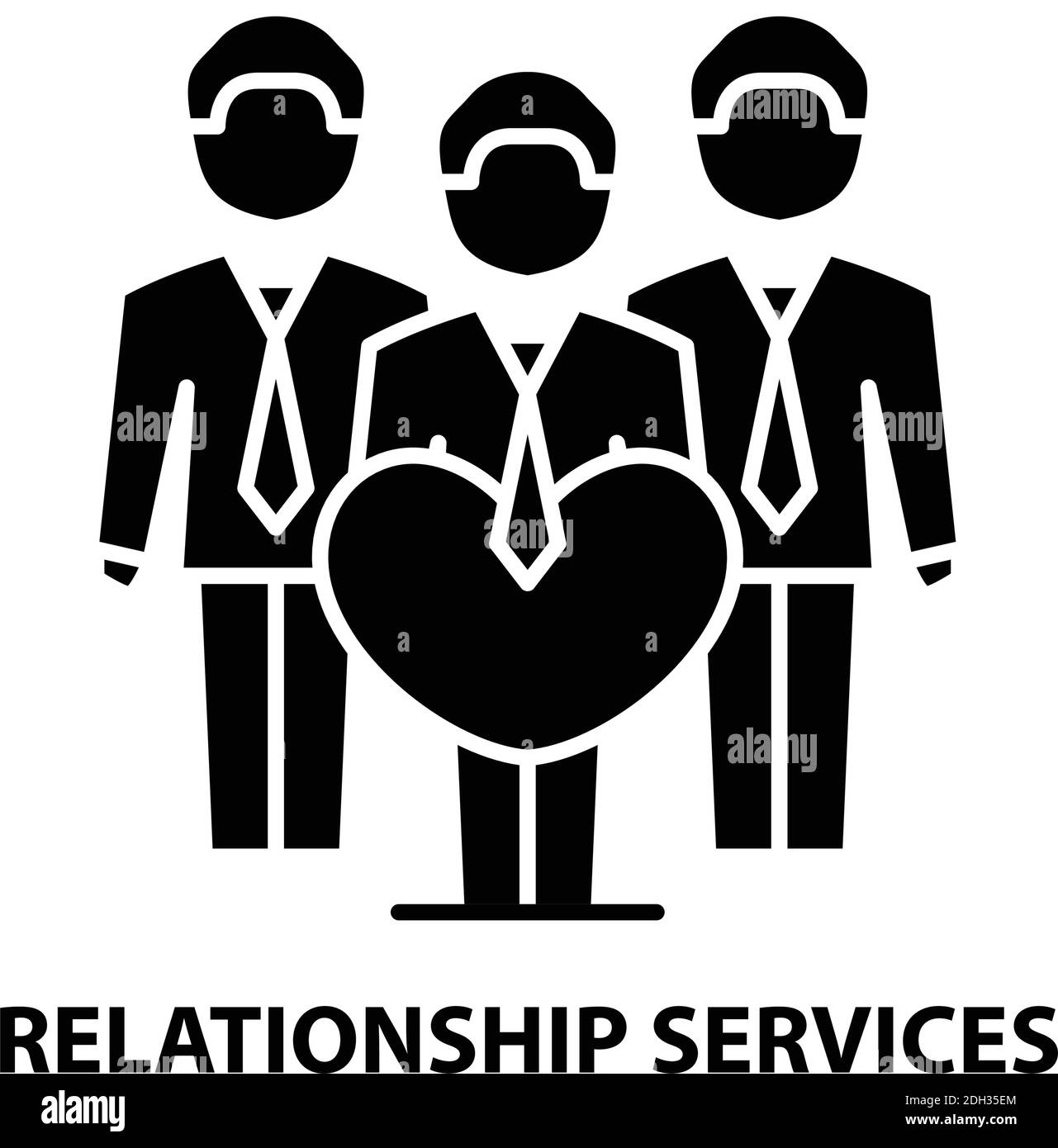 relationship services icon, black vector sign with editable strokes ...