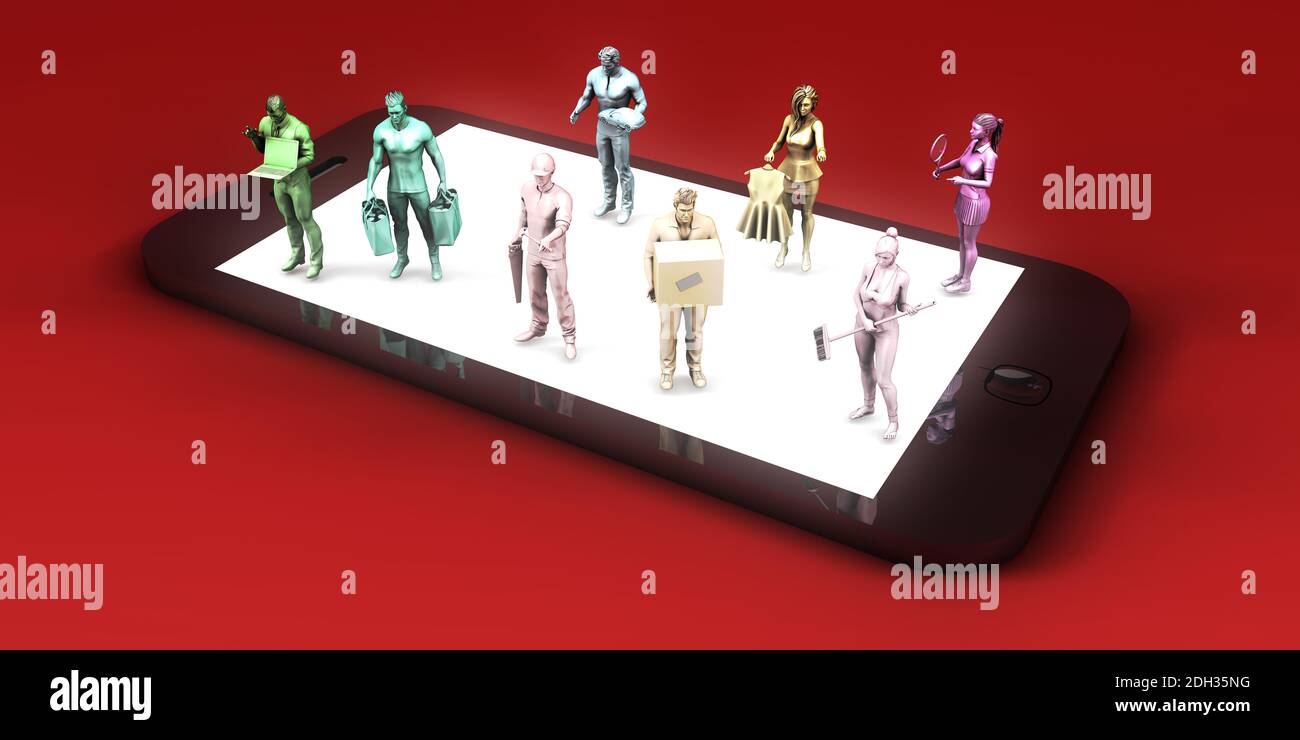 Types of Gig Economy Workers Stock Photo - Alamy