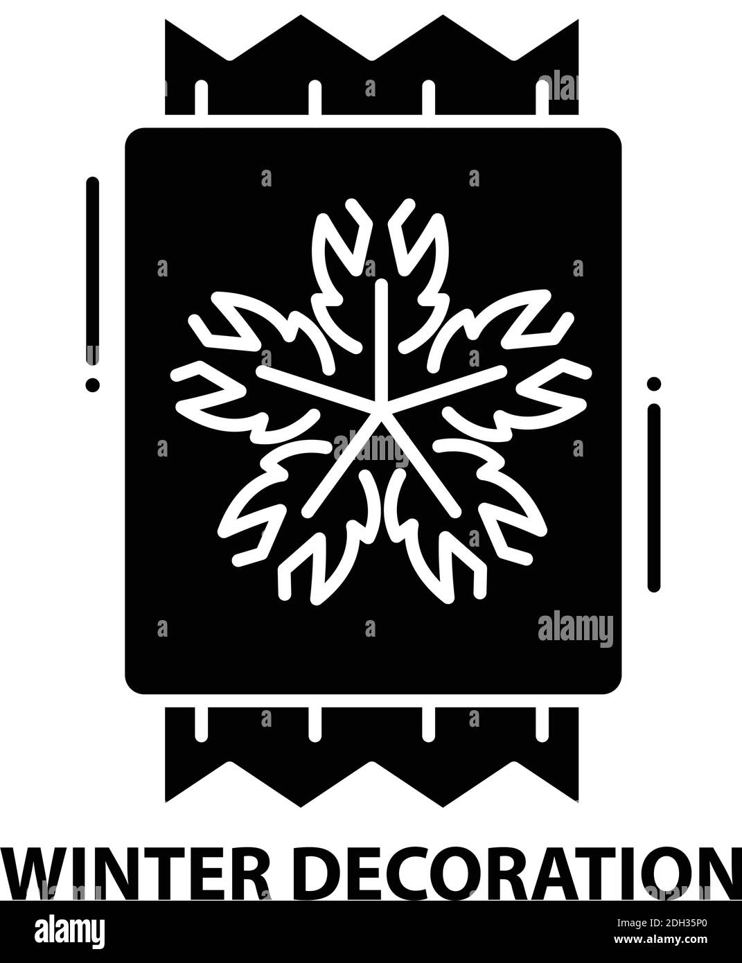 winter decoration icon, black vector sign with editable strokes ...