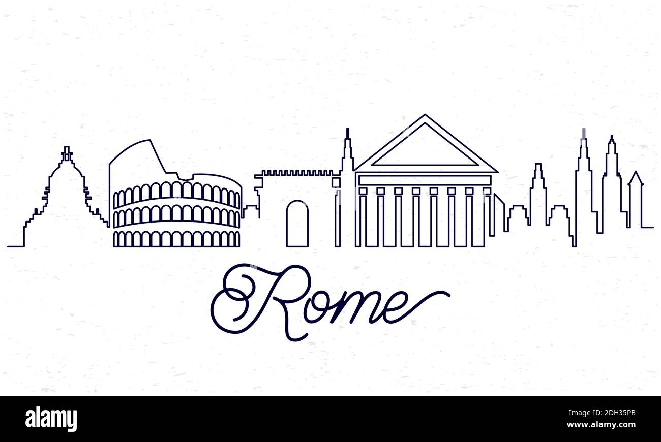 cityscape rome skyline scene icon vector illustration design Stock ...