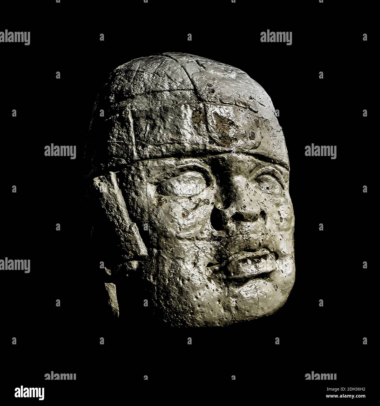 Mexican Culture Head Over Black Background Stock Photo - Alamy