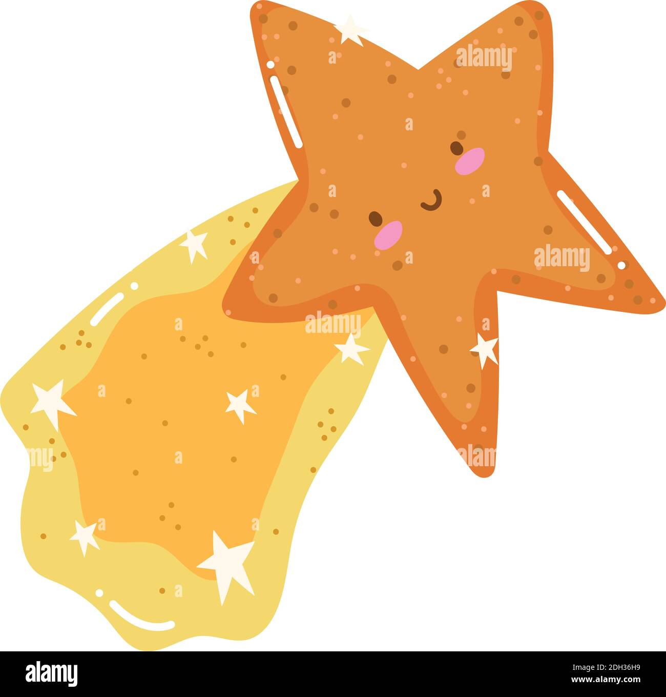 space shooting stars adventure galaxy cute cartoon vector illustration ...
