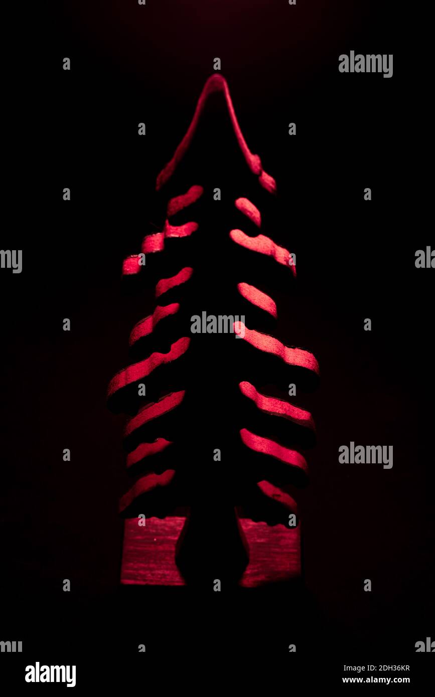 Abstract portrait of Light Silhouette of a Christmas Tree Holidays ...