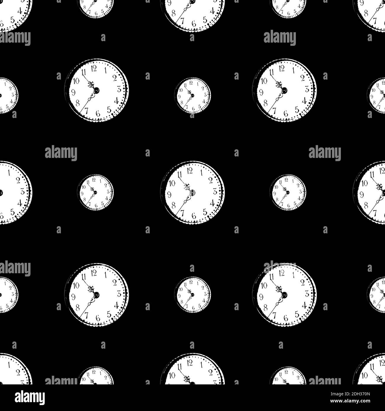 Antique Watch Graphic Silhouette Motif Seamless Pattern Stock Photo - Alamy
