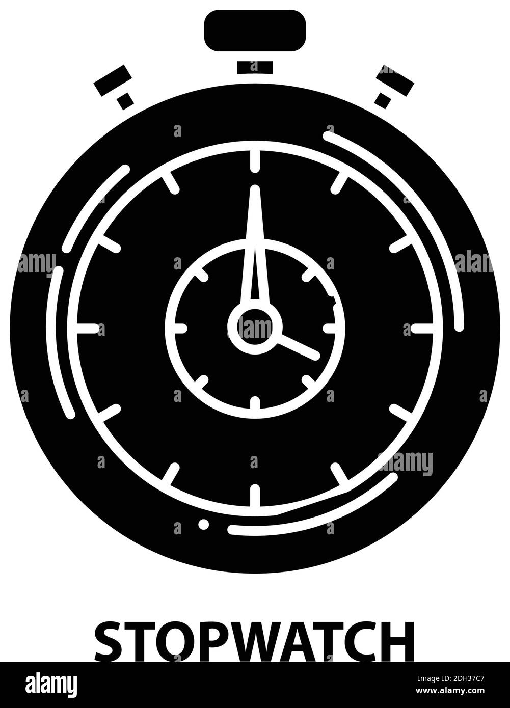 stopwatch icon, black vector sign with editable strokes, concept ...